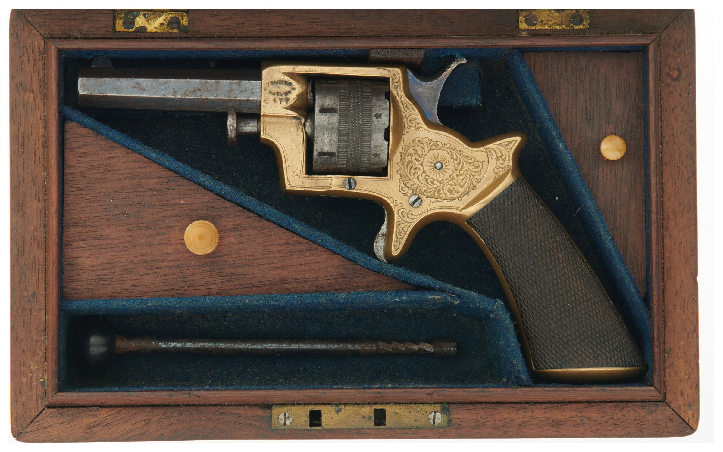 Cased Engraved T. Williams "Baby Tranter" Spur Trigger Revolver | Rock ...