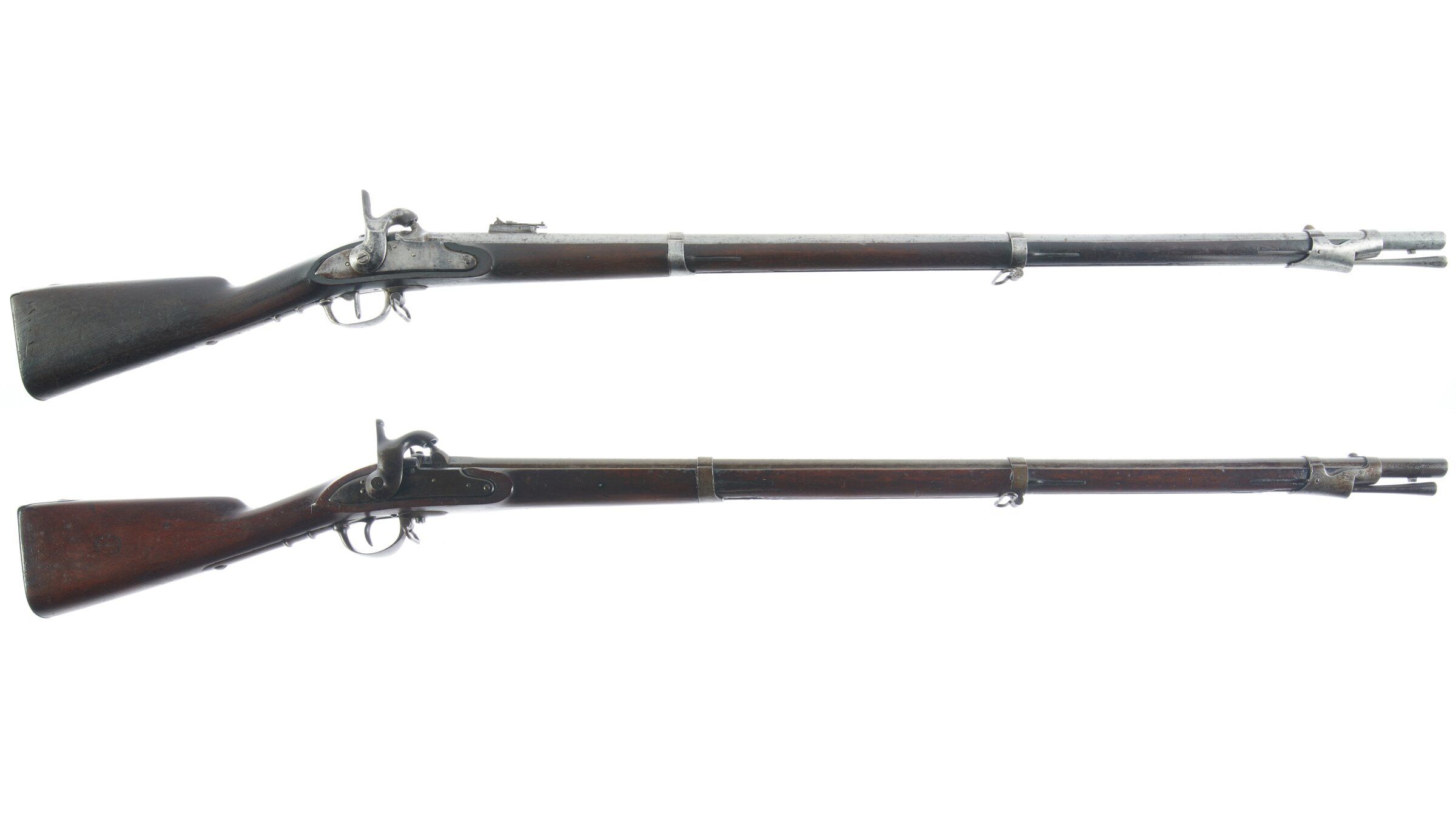 Two European Martial Muzzleloading Percussion Rifled Muskets | Rock ...