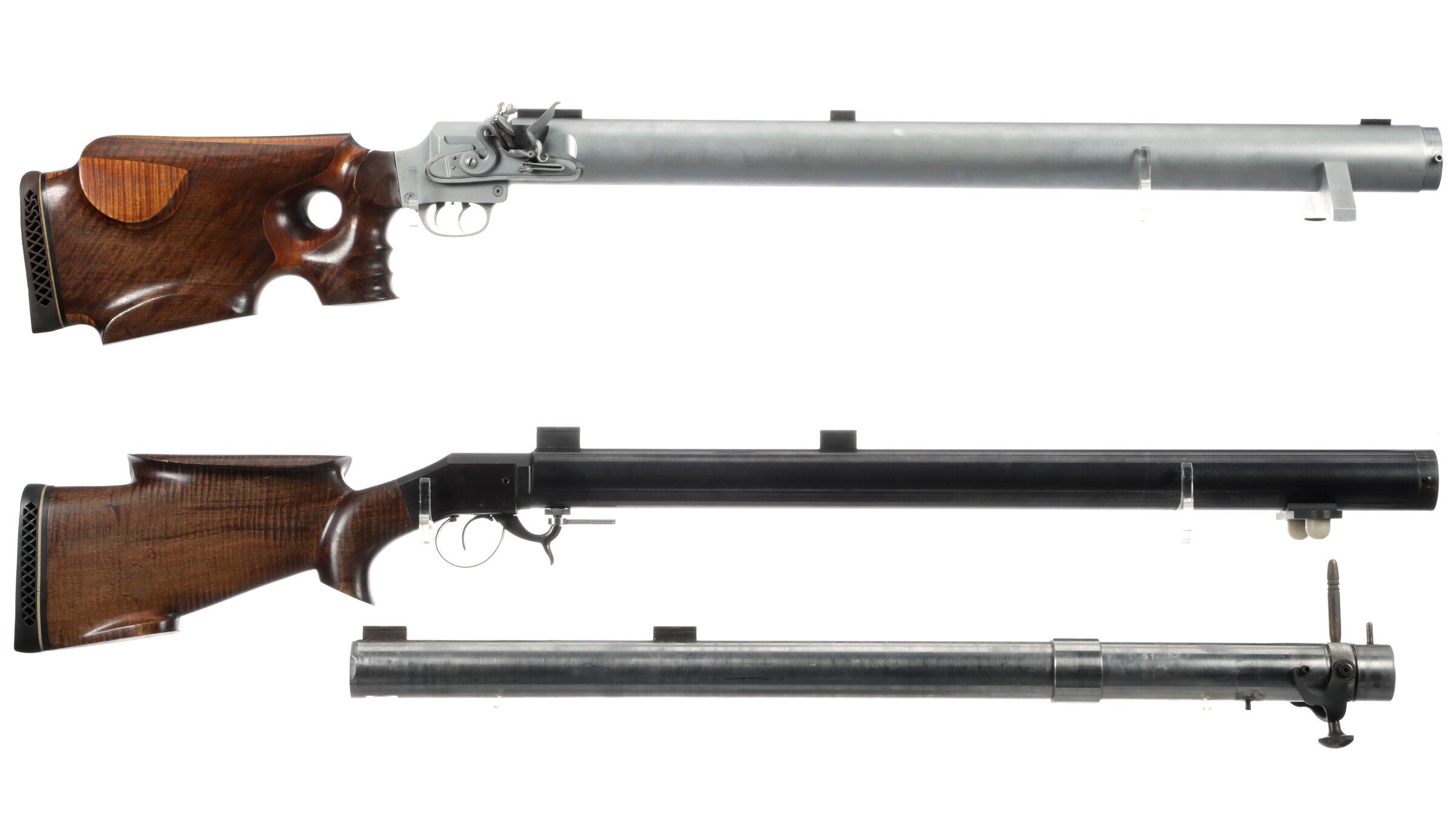 Two Modern American Heavy Barrel Muzzleloading Bench Rest Rifles | Rock ...
