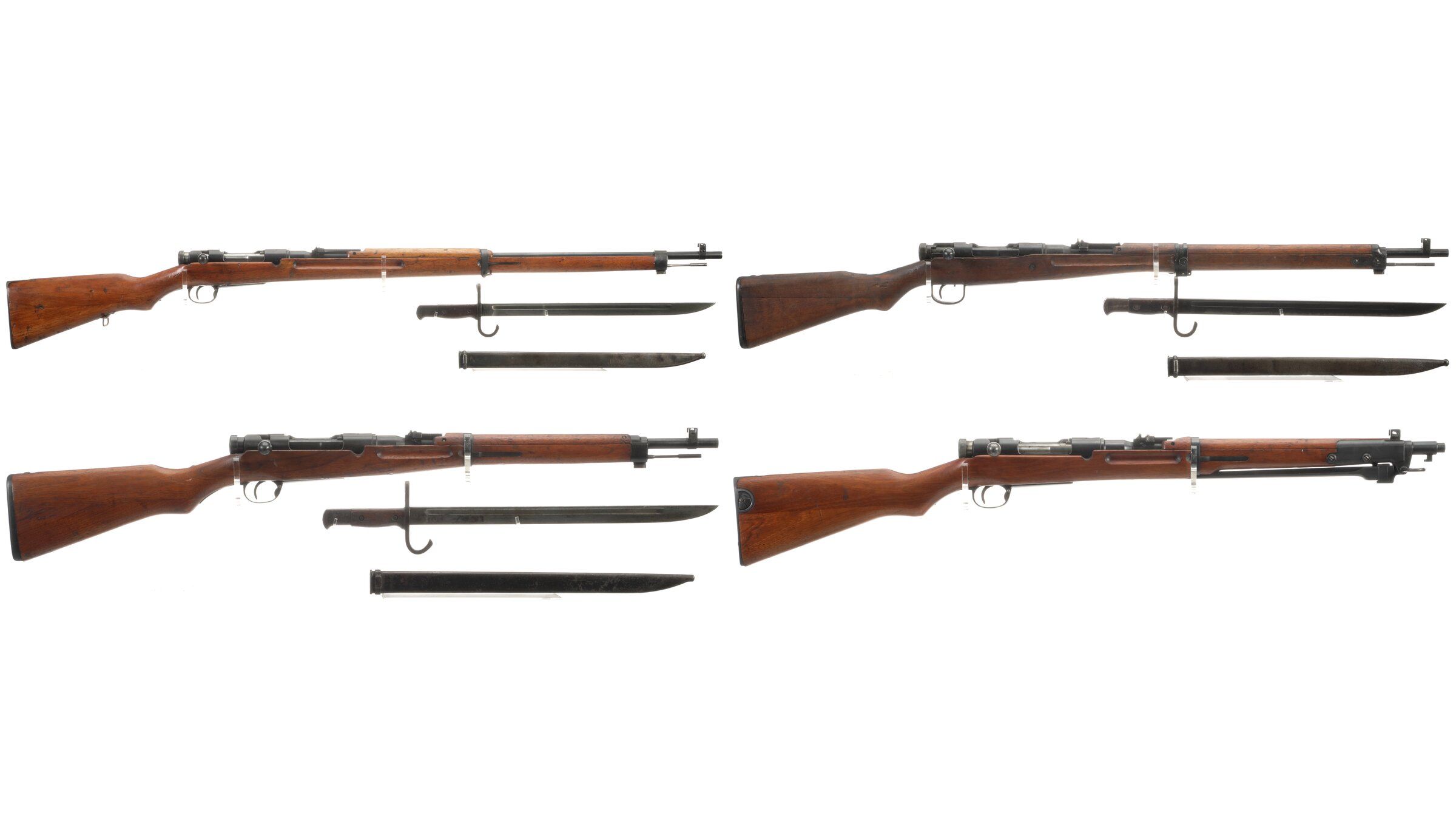 Four Japanese Arisaka Bolt Action Rifles with Bayonets | Rock Island ...