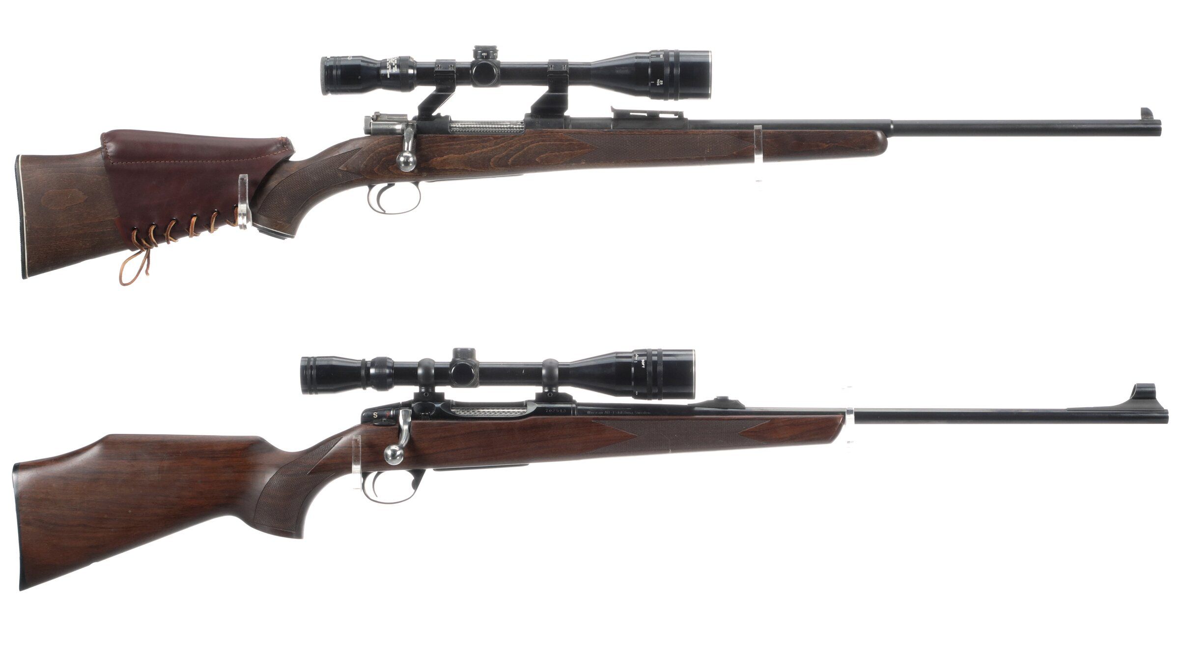 Two Swedish Sporting Bolt Action Rifles with Scopes | Rock Island Auction