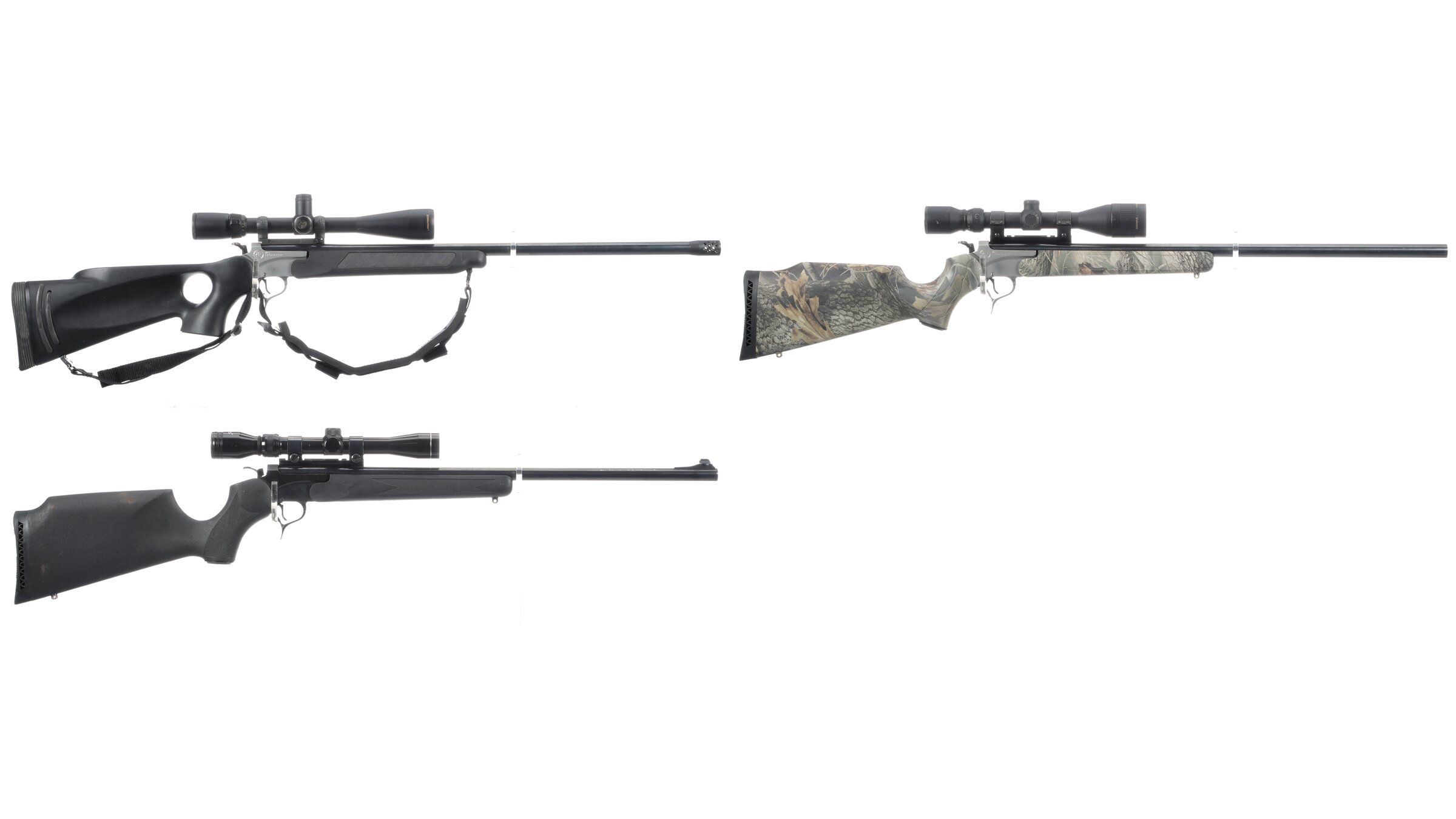Three Thompson Center Encore Single Shot Rifles with Scopes | Rock ...