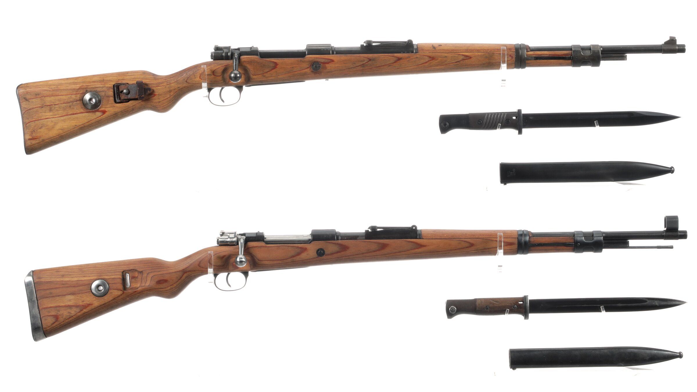 Two German 98K Mauser Bolt Action Rifles with Bayonets | Rock Island ...