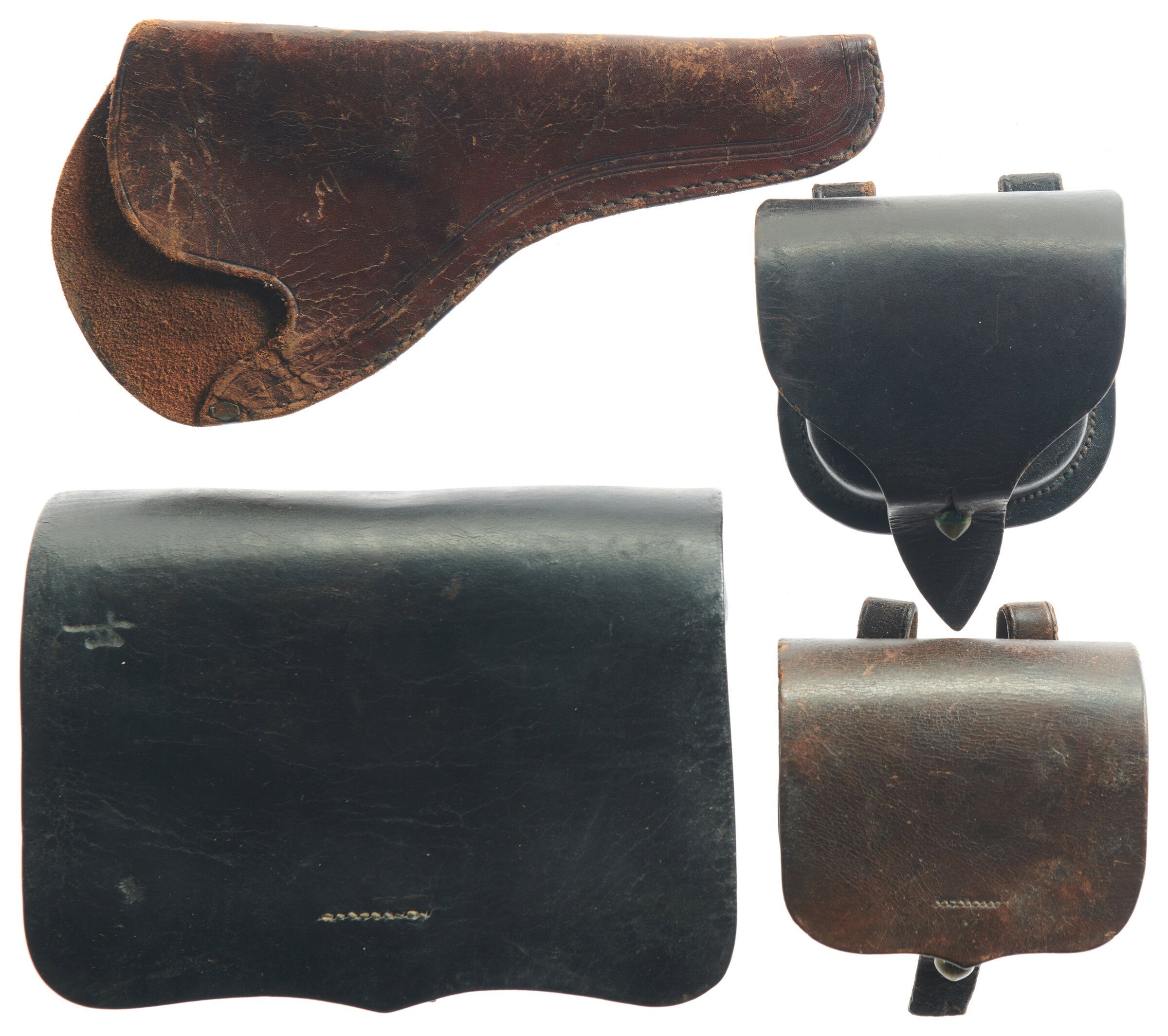 Two Cap Boxes, One Cartridge Box and One Holster | Rock Island Auction