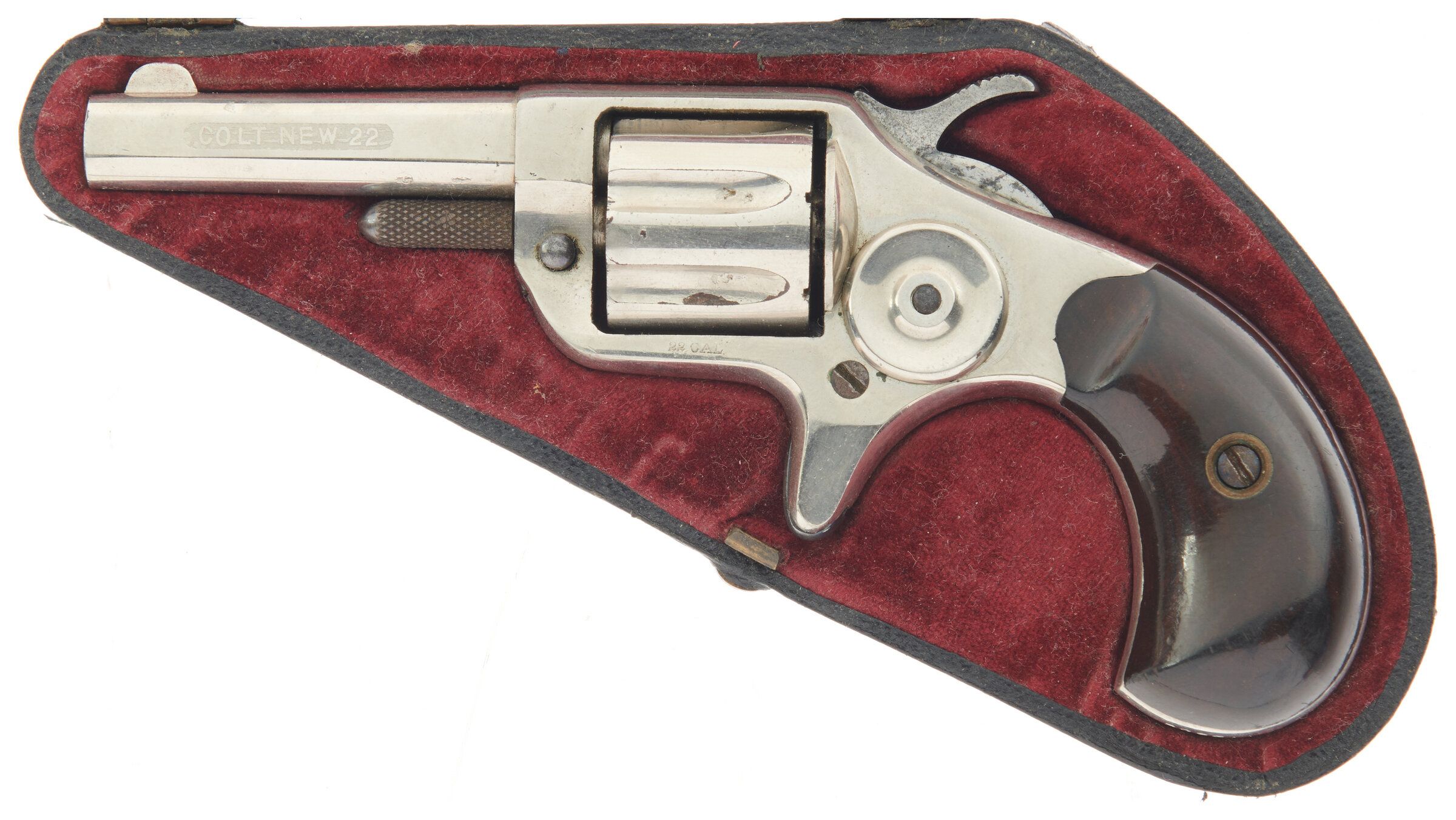 Pipe Cased F.T. Baker Retailer Marked Colt New Line 22 Revolver | Rock ...