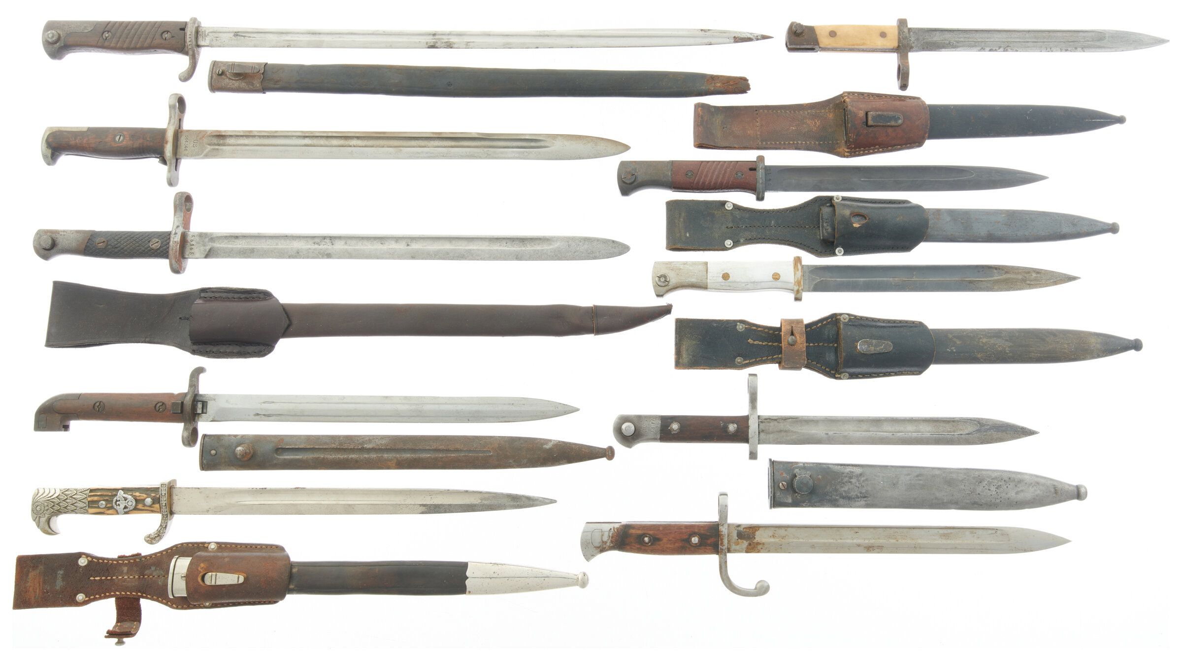 Large Grouping of Assorted Military Bayonets and Knives | Rock Island ...