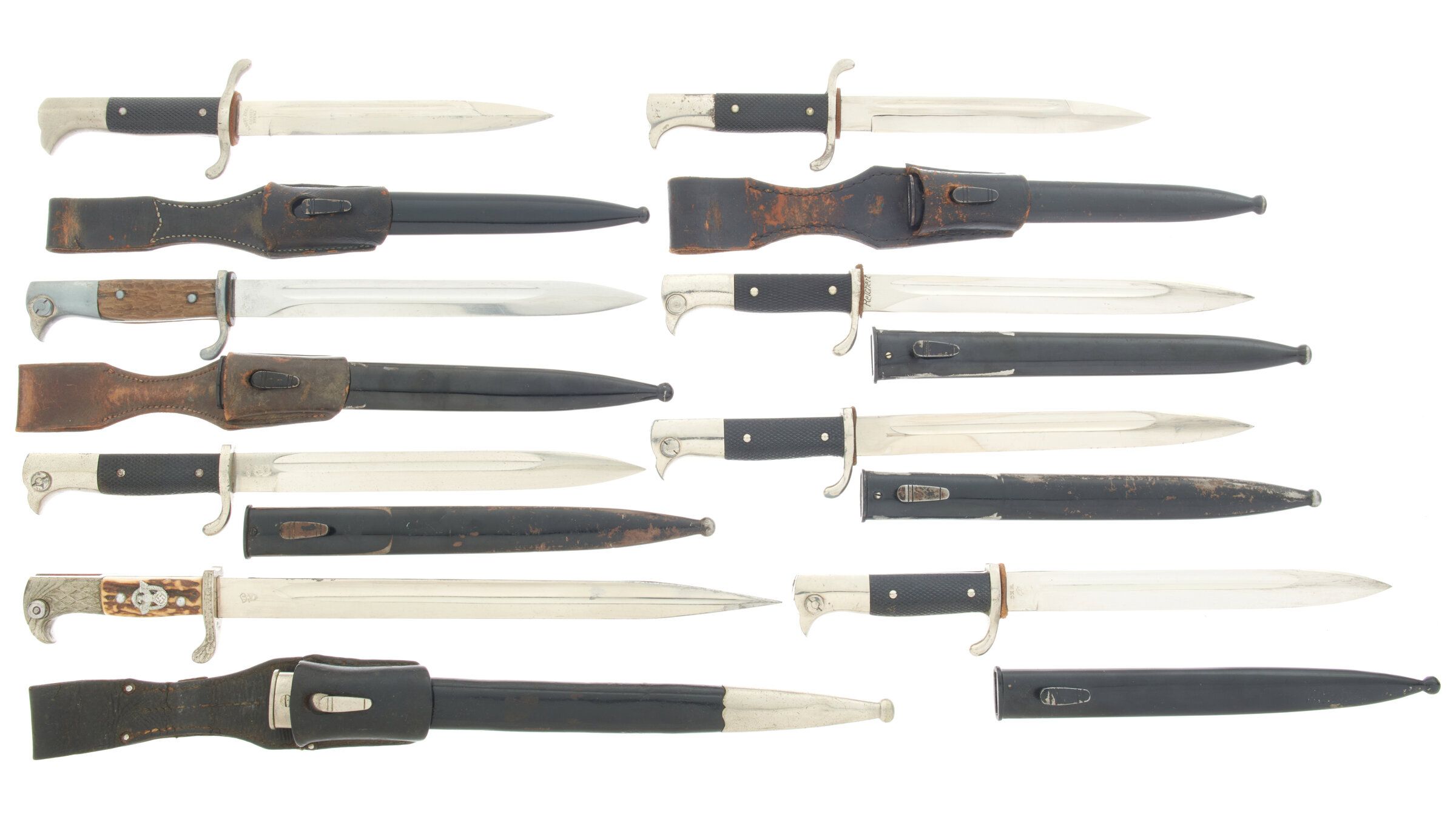 Eight German Parade Bayonets with Scabbards | Rock Island Auction