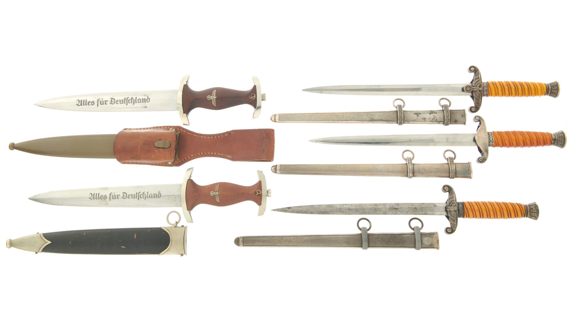 Five German Dress Daggers with Scabbards | Rock Island Auction