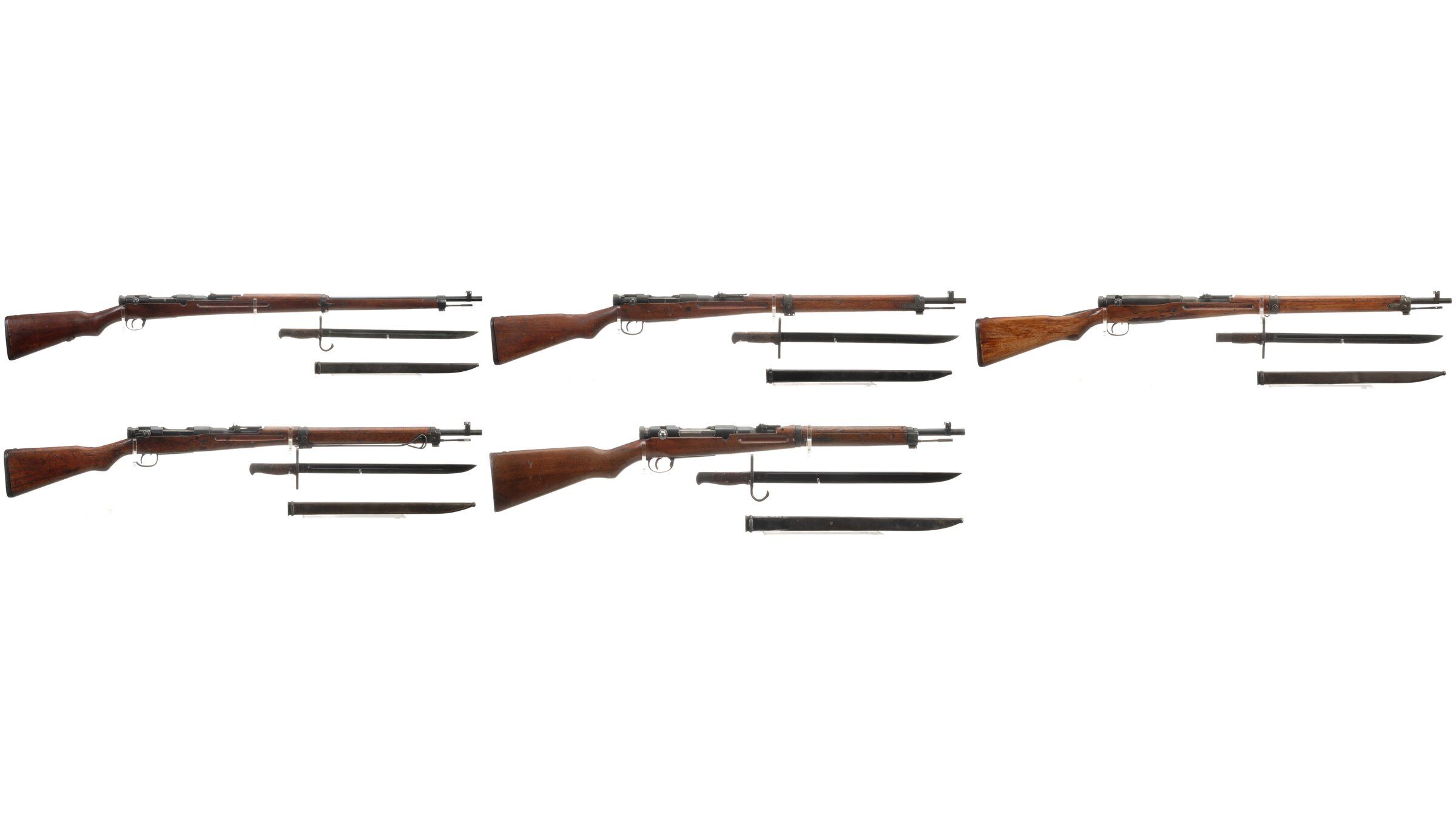 Five Japanese Arisaka Rifles with Bayonets | Rock Island Auction