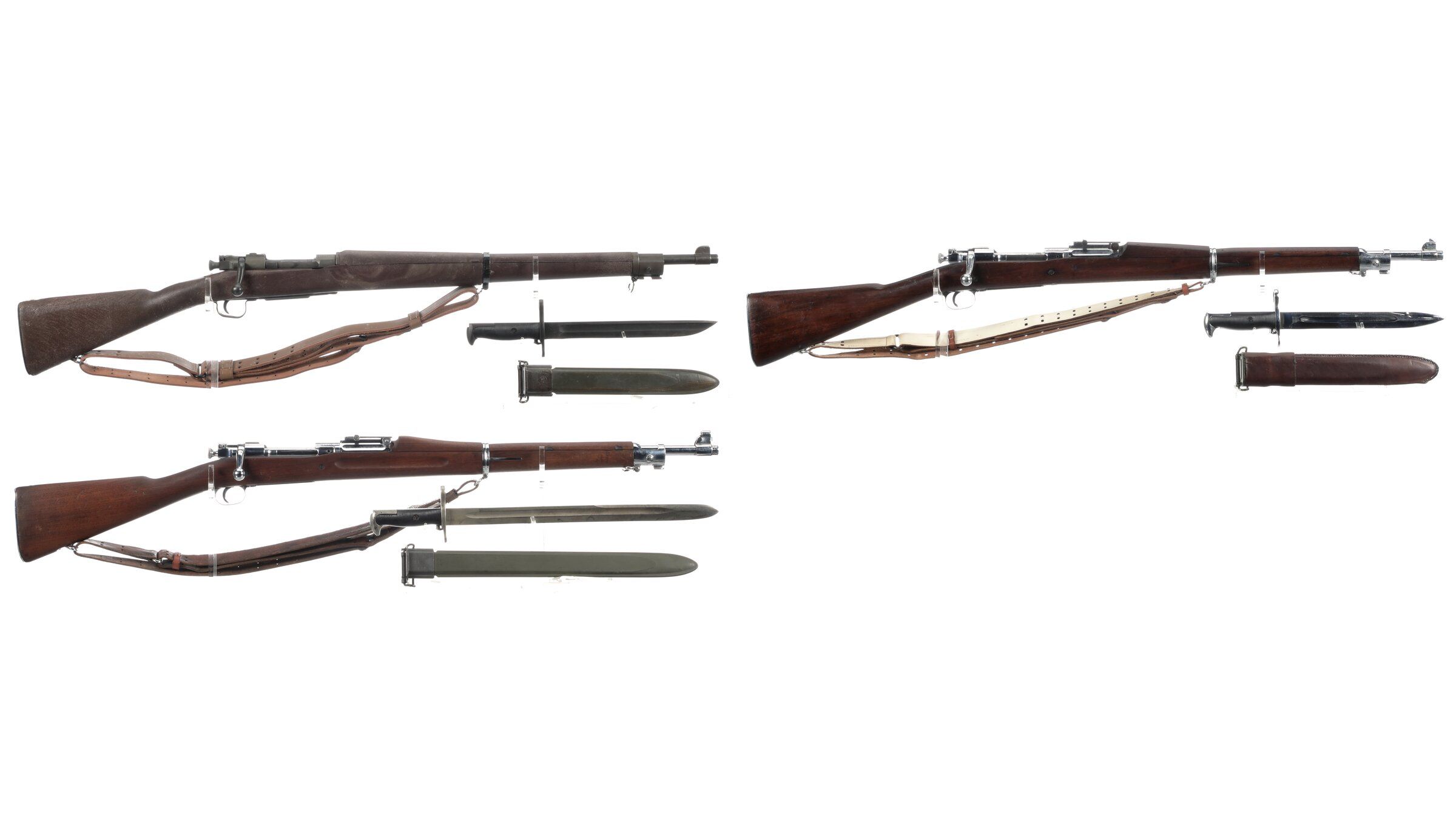 Two U.S. Springfield 1903 Parade Rifles and One Bayonet Trainer | Rock ...