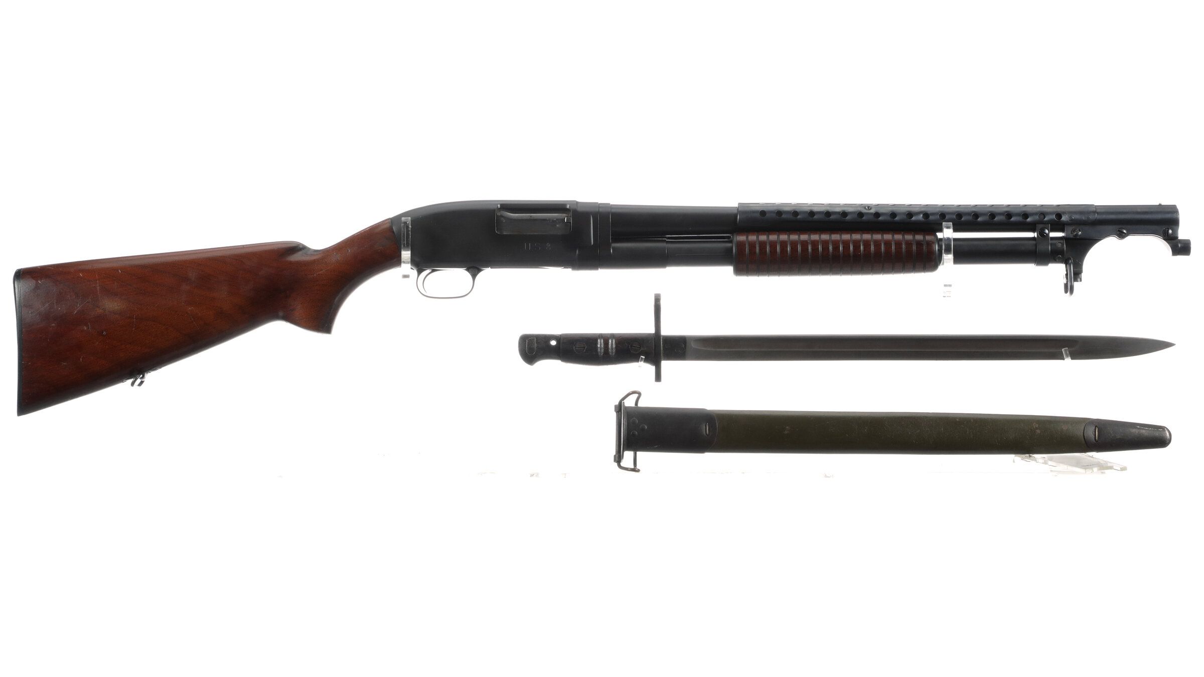 WWII U.S. Winchester Model 12 Trench Shotgun with Bayonet | Rock Island ...