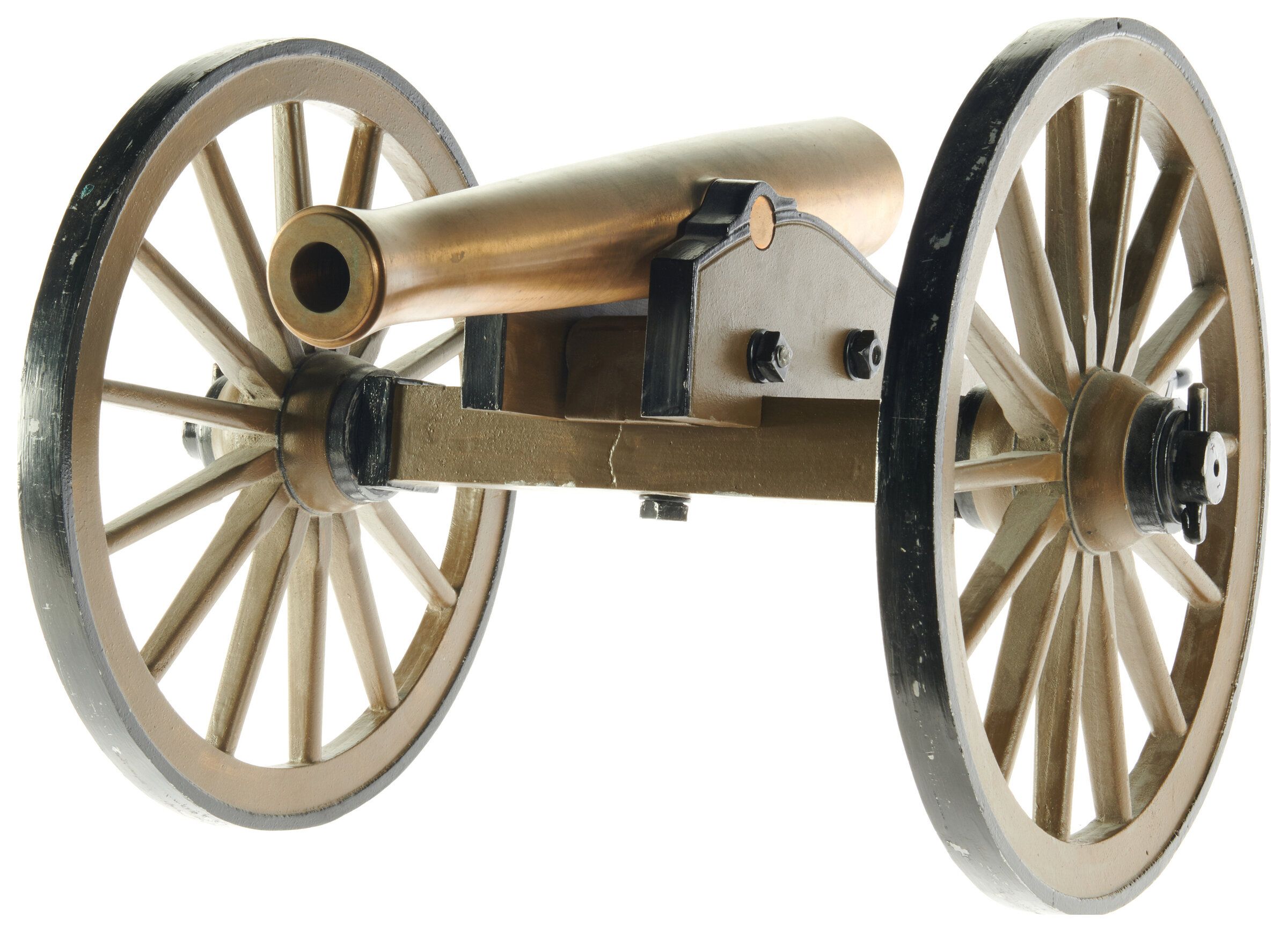 Small Brass Salute/Signal Cannon with Metal Carriage | Rock Island Auction