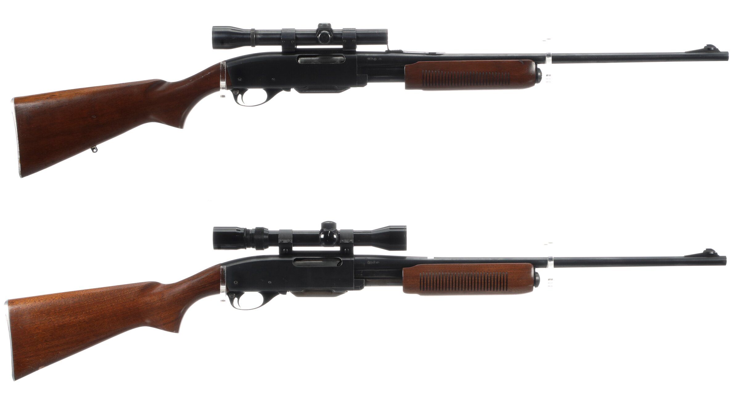 Two Remington Model 760 Slide Action Rifles with Scopes | Rock Island ...