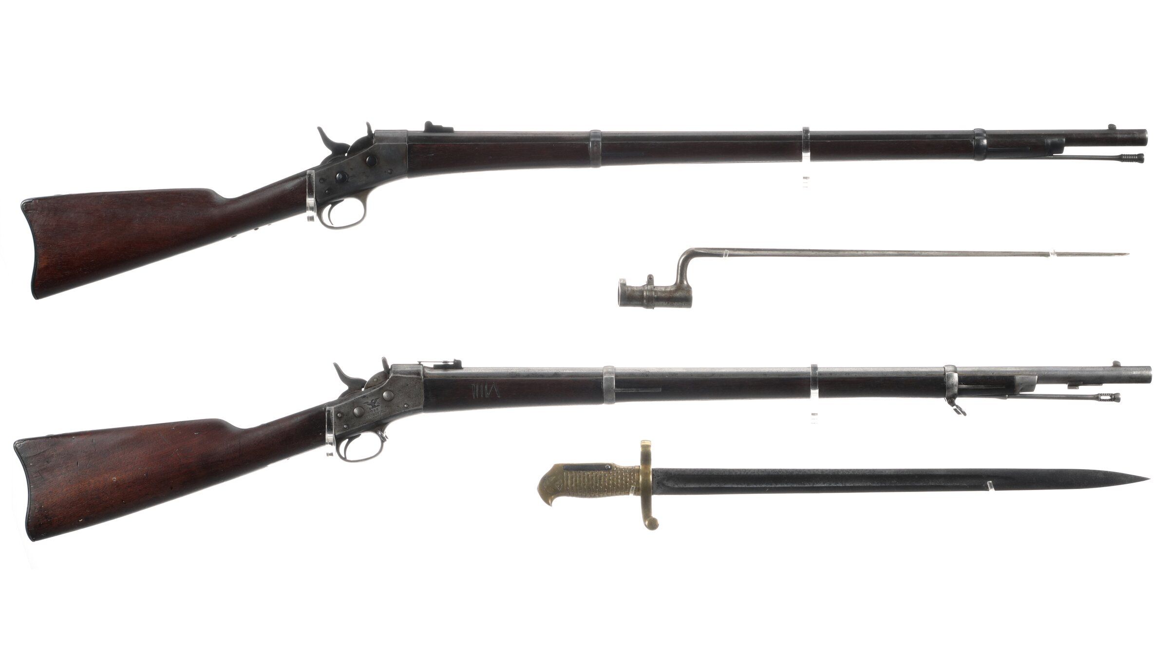 Two Remington Rolling Block Rifles with Bayonets | Rock Island Auction