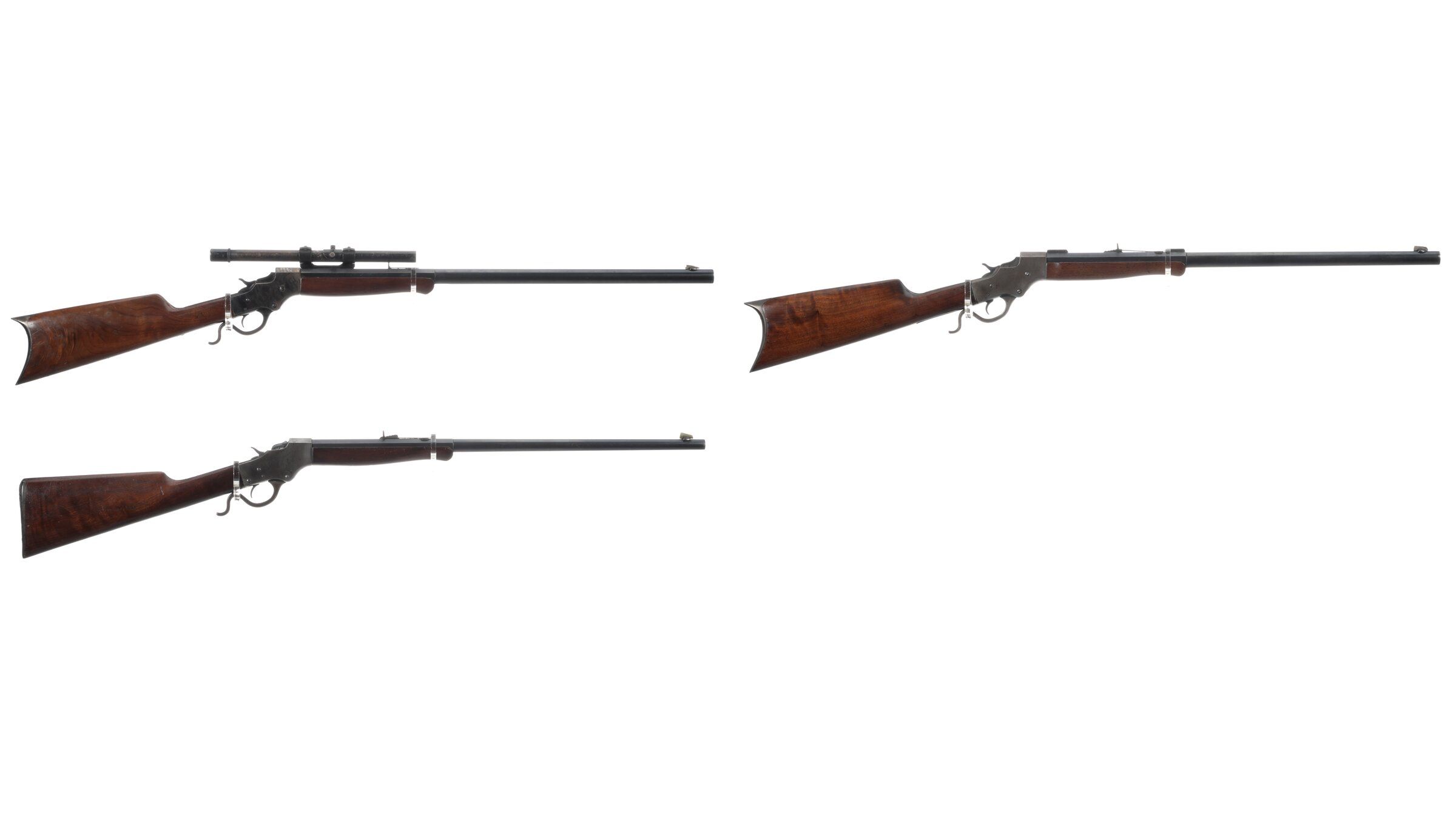 Three Stevens Falling Block Rifles | Rock Island Auction