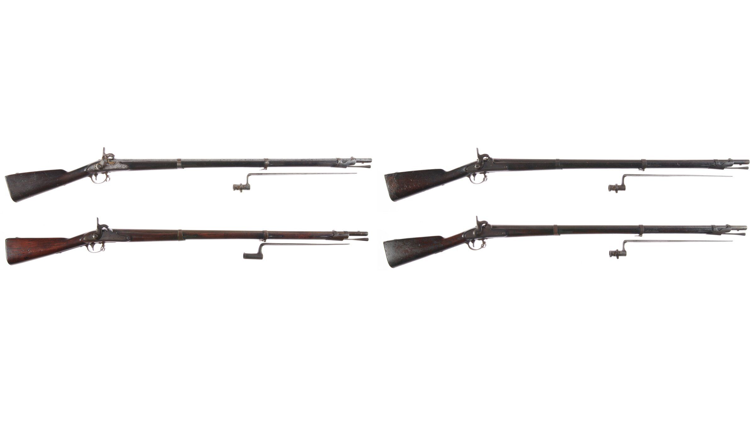 Four Civil War Era Percussion Long Guns with Bayonets | Rock Island Auction