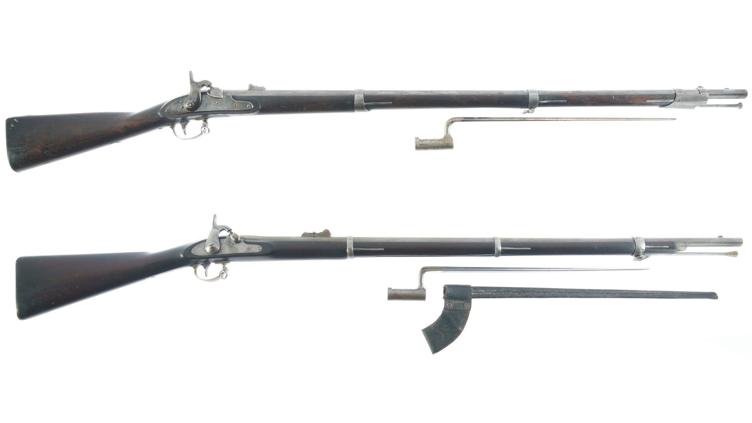 Two Civil War Era U.S. Percussion Rifles with Bayonets | Rock Island ...