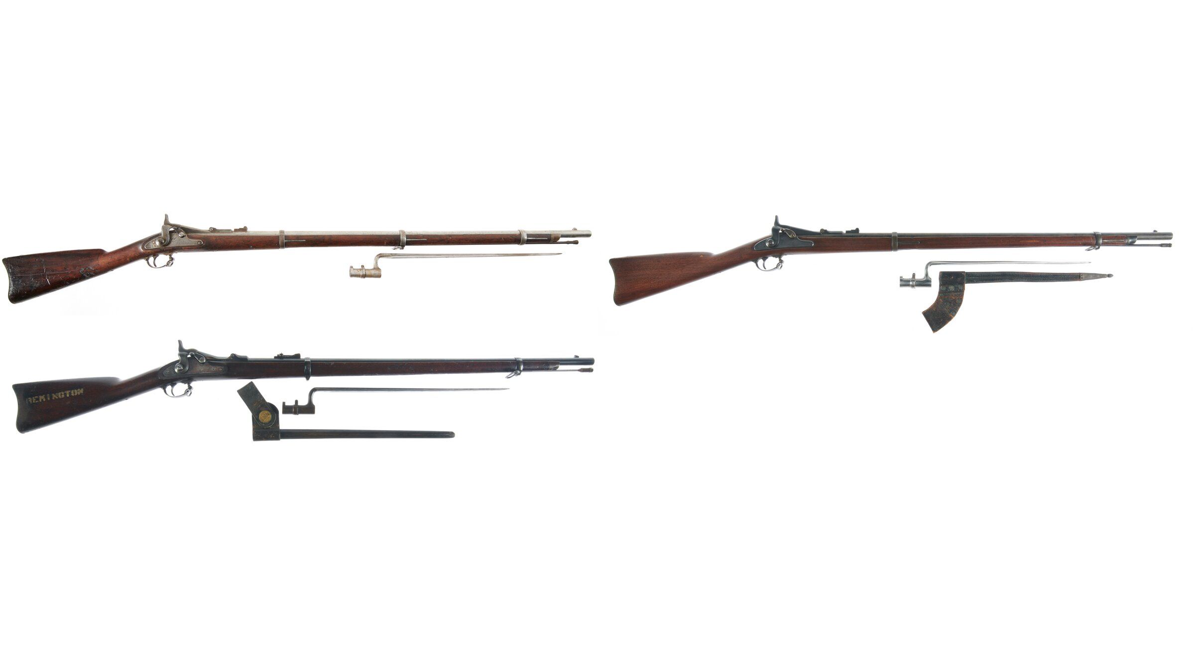 Three U.S. Springfield Trapdoor Rifles with Bayonets | Rock Island Auction