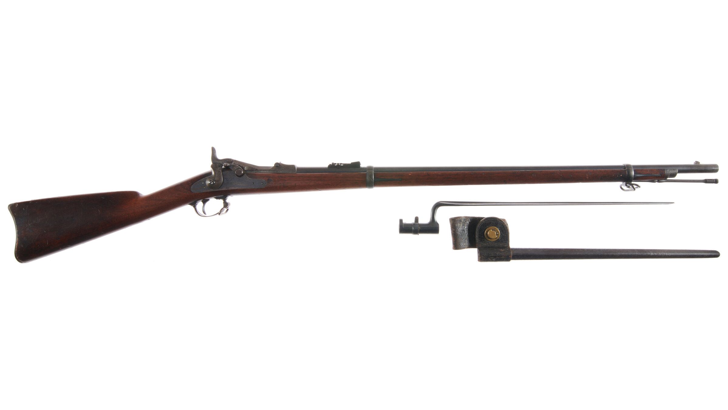 U S Springfield Model 1873 Trapdoor Rifle With Bayonet Rock Island