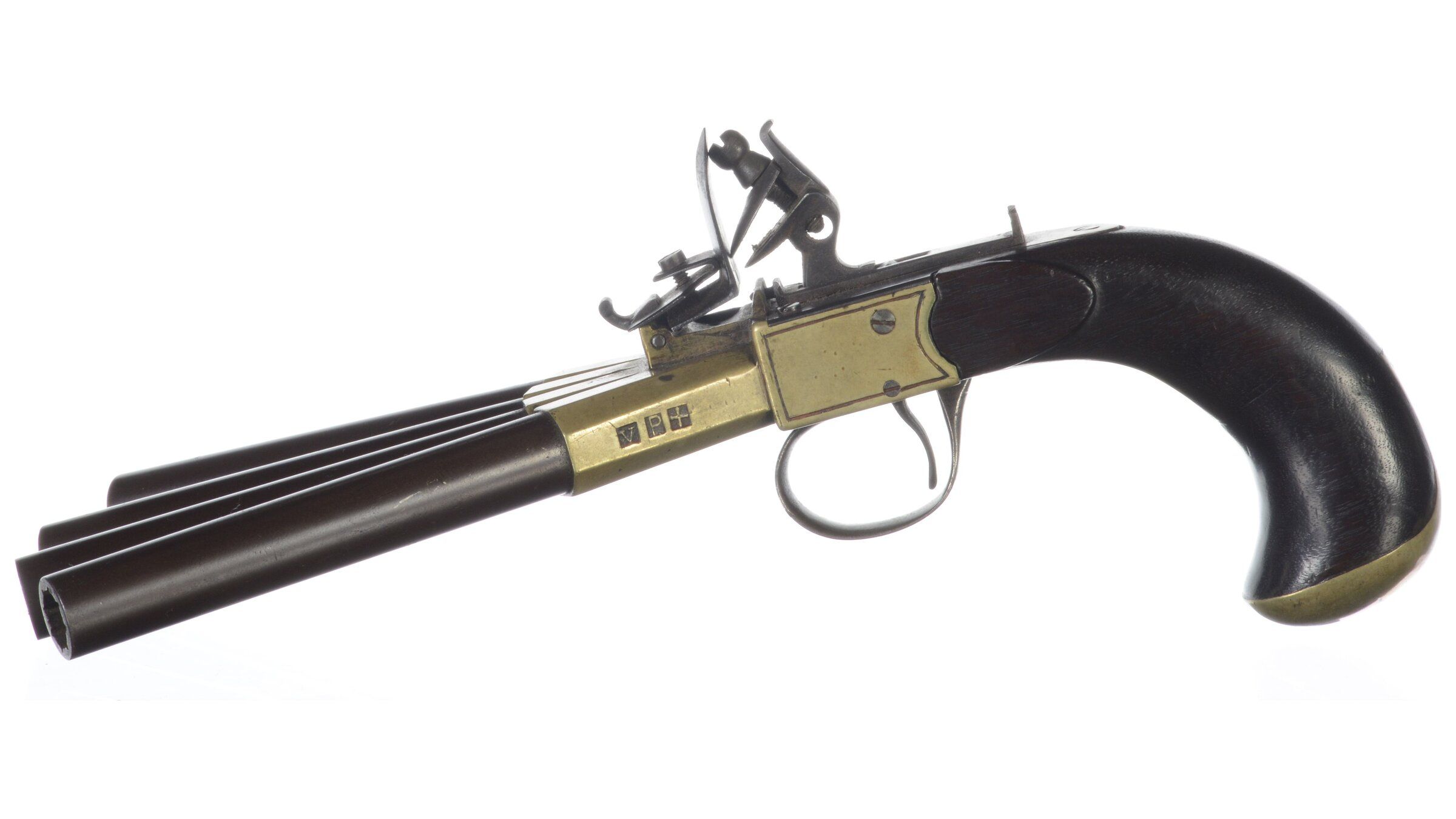 Four Barrel Boxlock Flintlock "Duckfoot" Pistol | Rock Island Auction