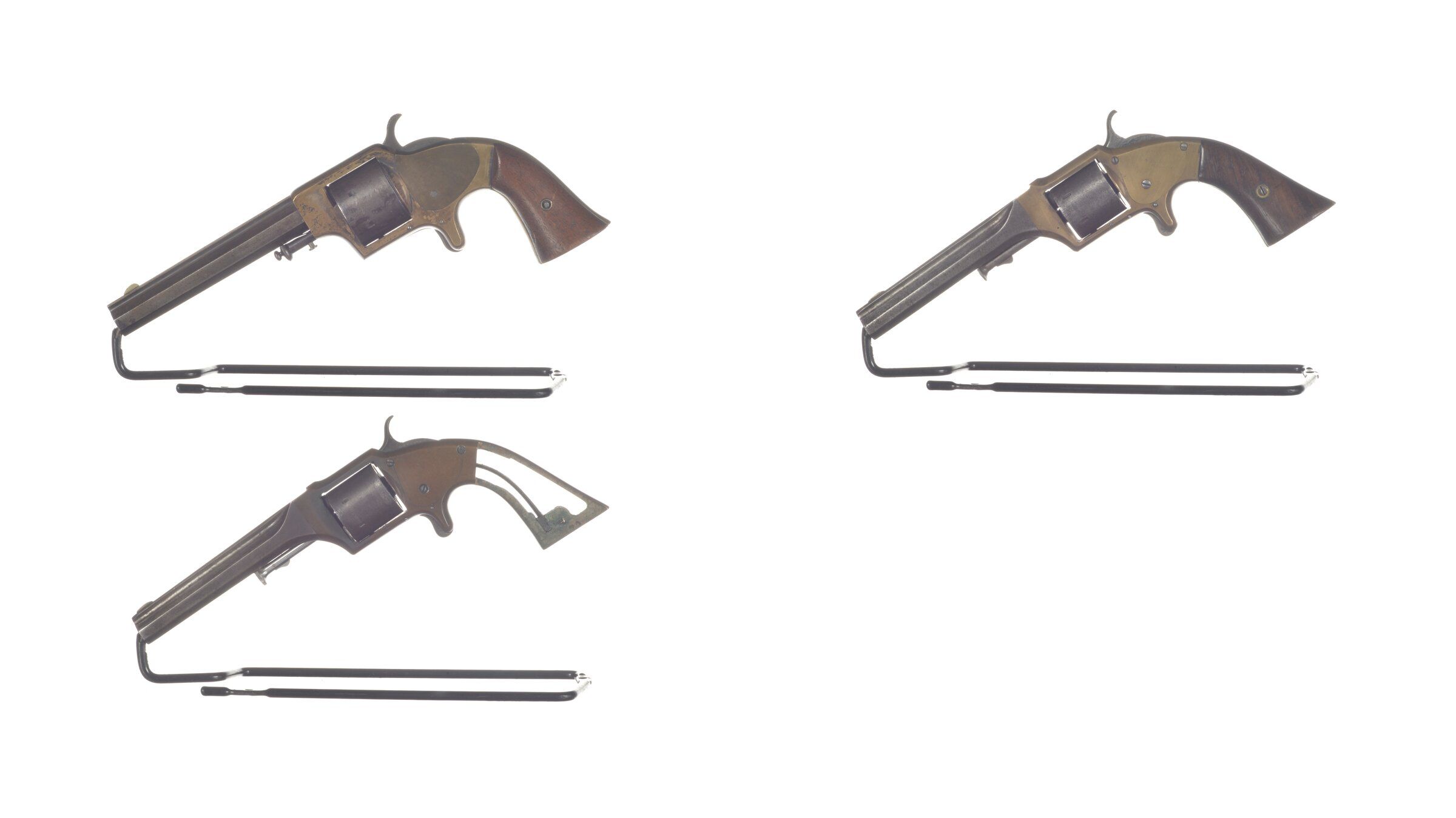 Three Antique American Spur Trigger Cartridge Revolvers | Rock Island ...