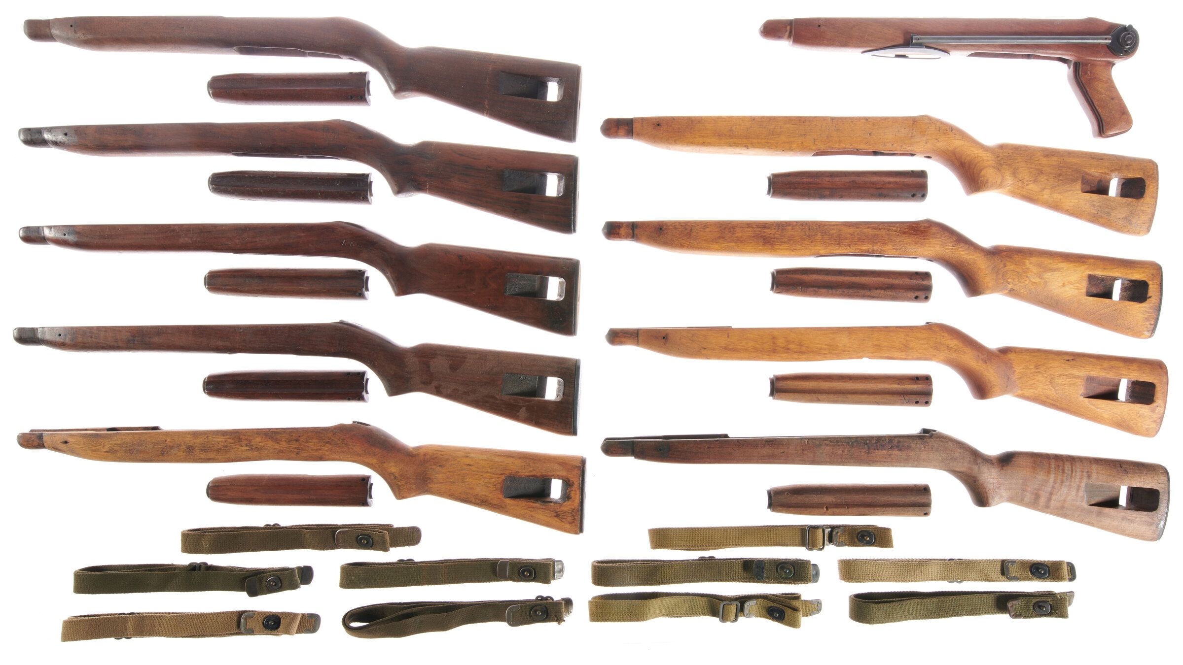 Large Grouping of M1/M2 Carbine Stocks, Handguards and Slings | Rock ...
