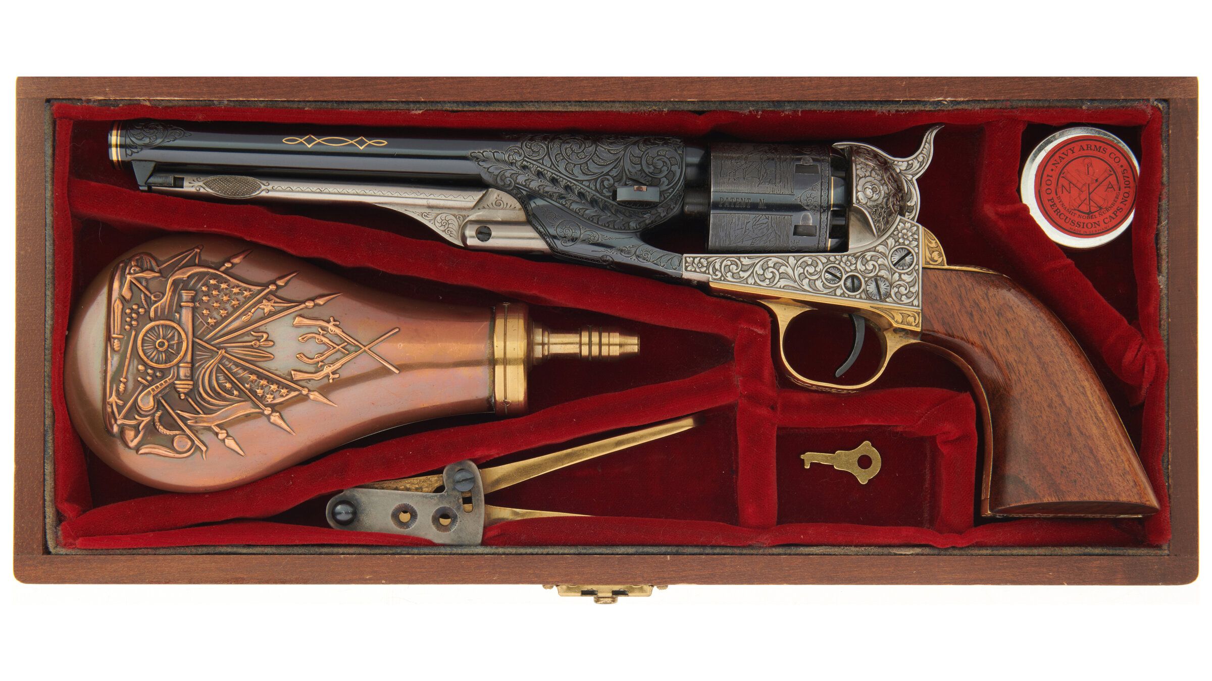 Engraved Gold Inlaid Pietta/Navy Army Model 1861 Navy Revolver | Rock ...