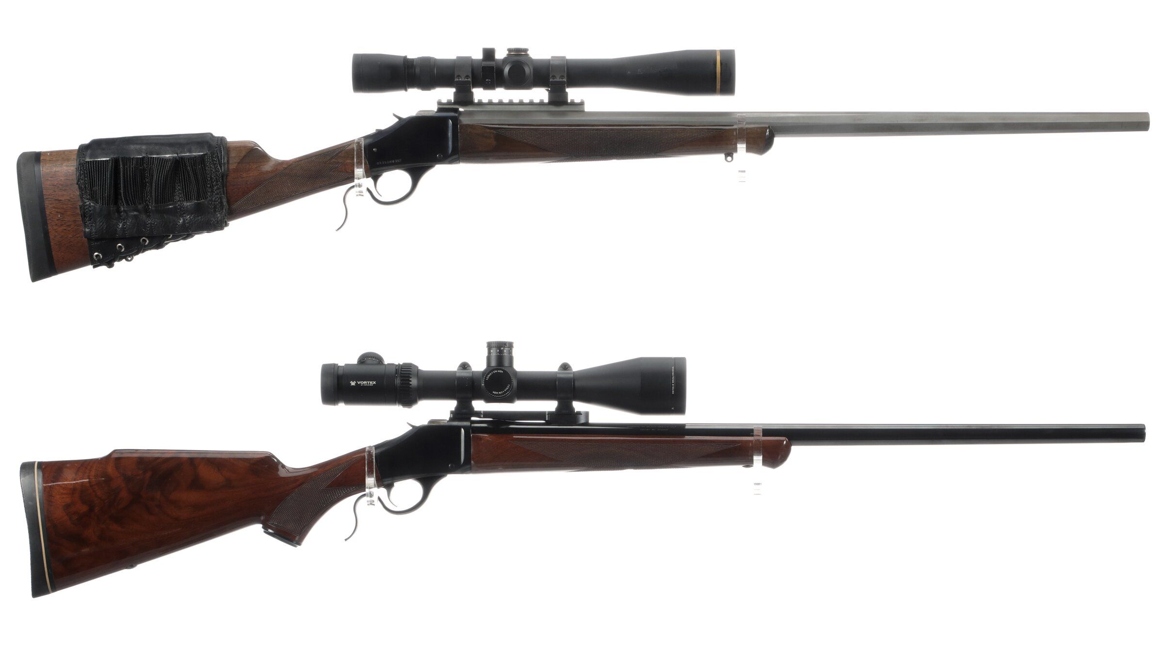 Two Falling Block Single Shot Rifles with Scopes | Rock Island Auction