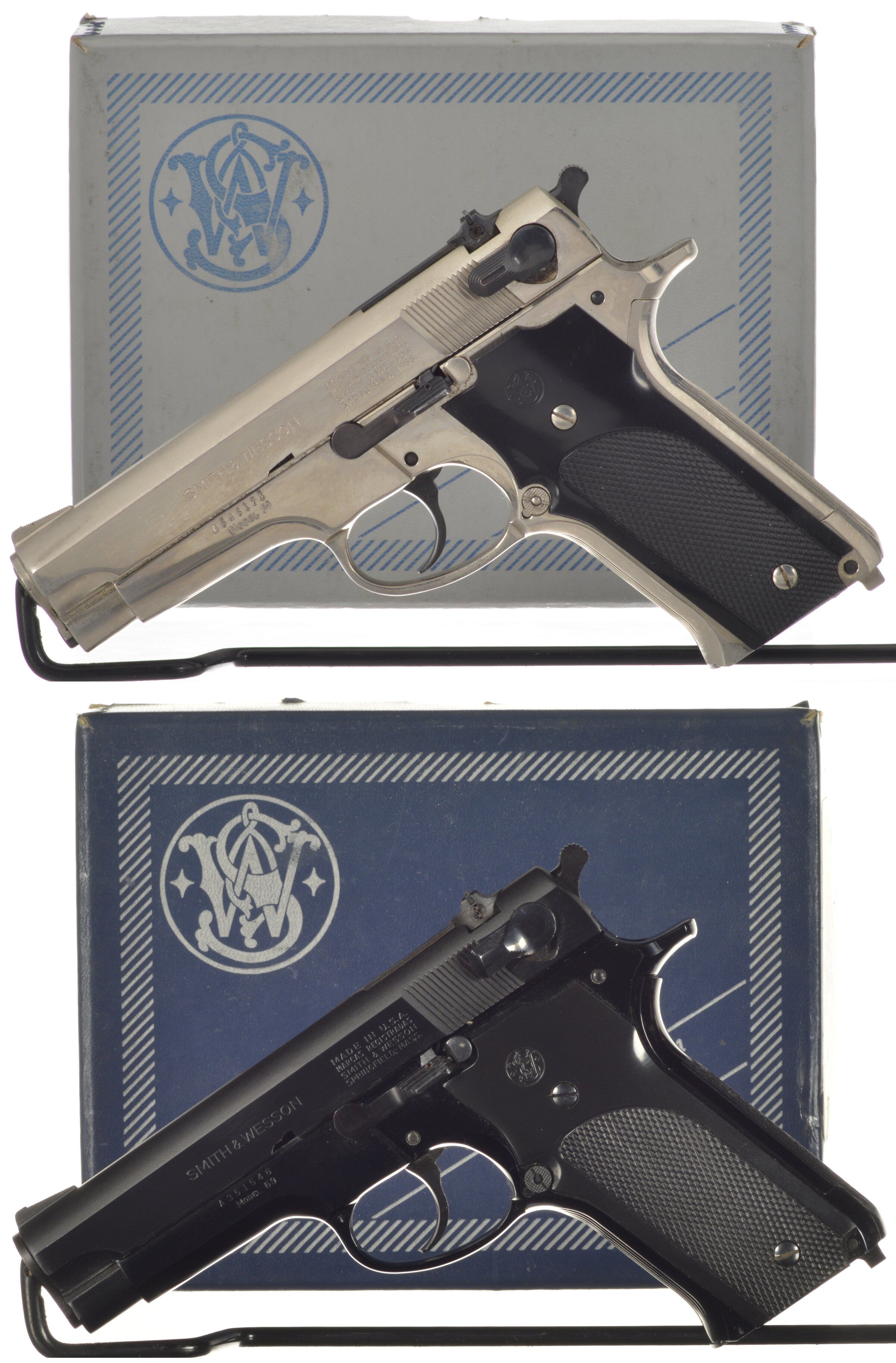 Two Smith & Wesson Model 59 Semi-Automatic Pistol with Boxes | Rock ...