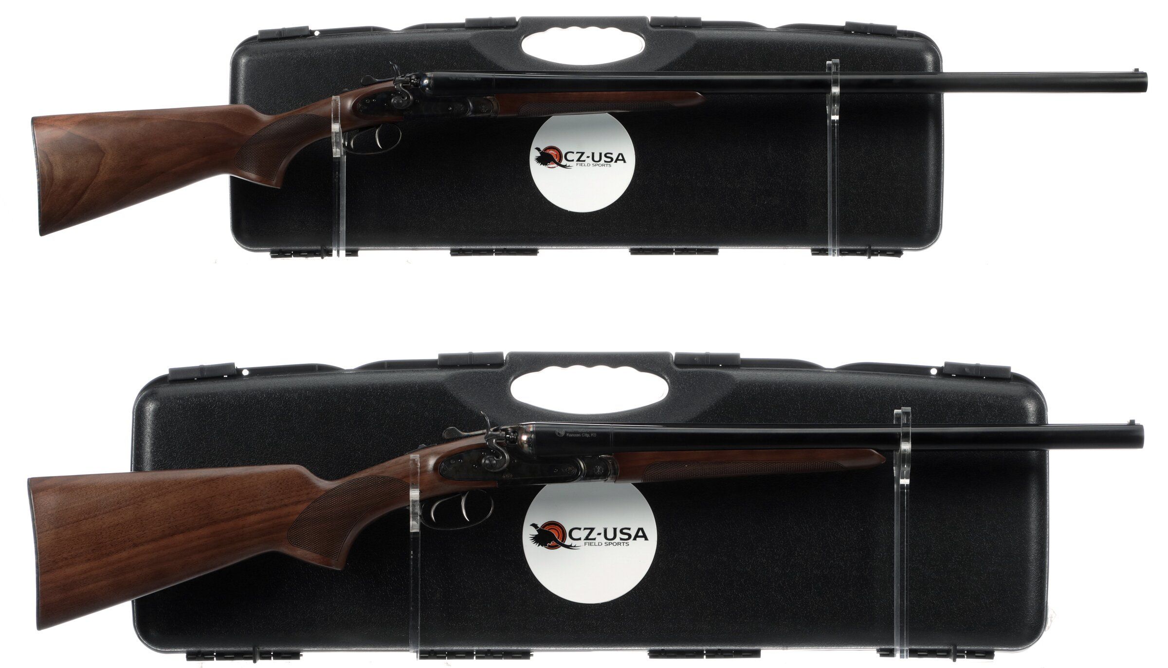 Two CZ Hammer Double Barrel Shotguns with Cases | Rock Island Auction