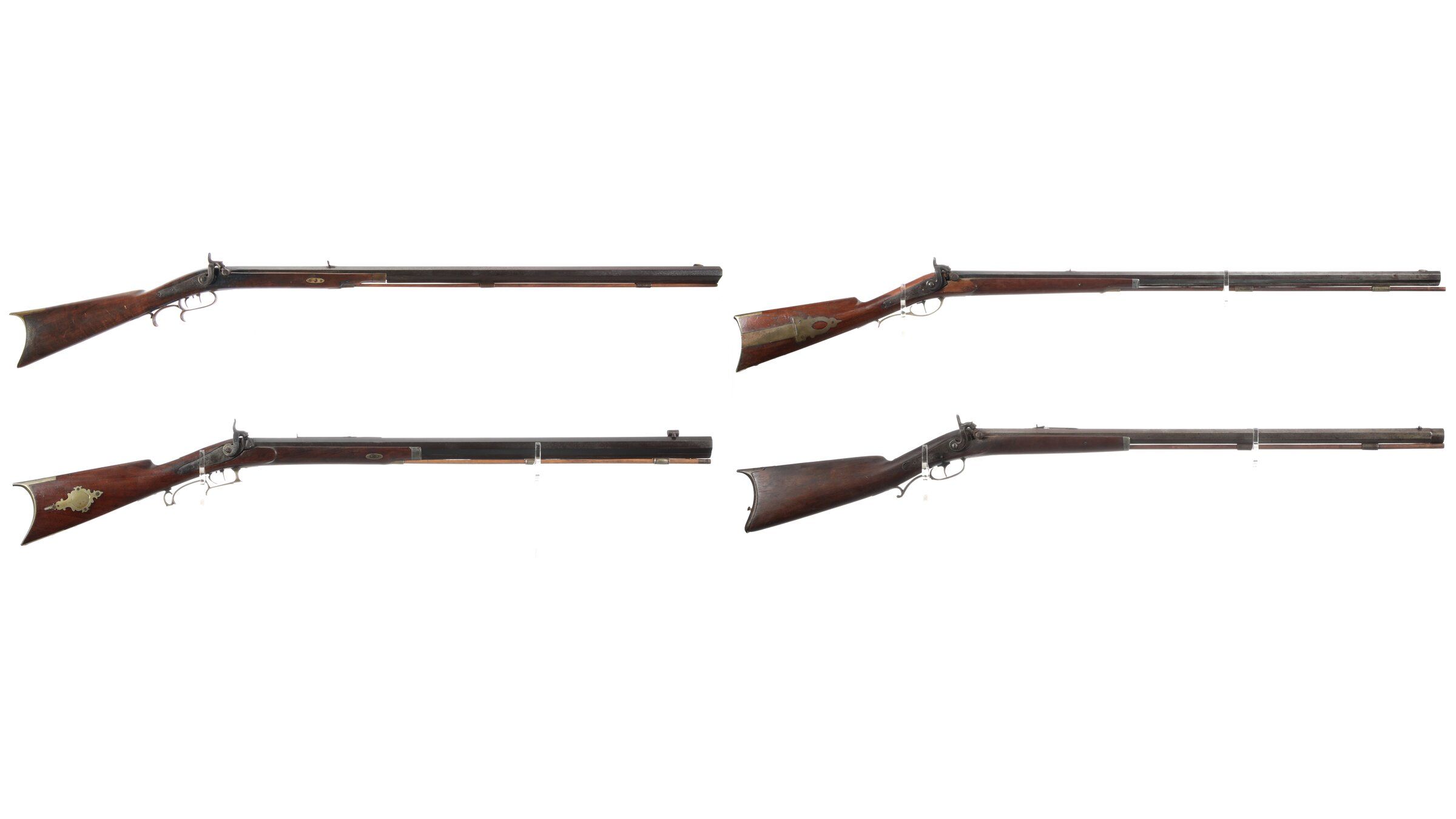 Four American Half-Stock Percussion Rifles | Rock Island Auction