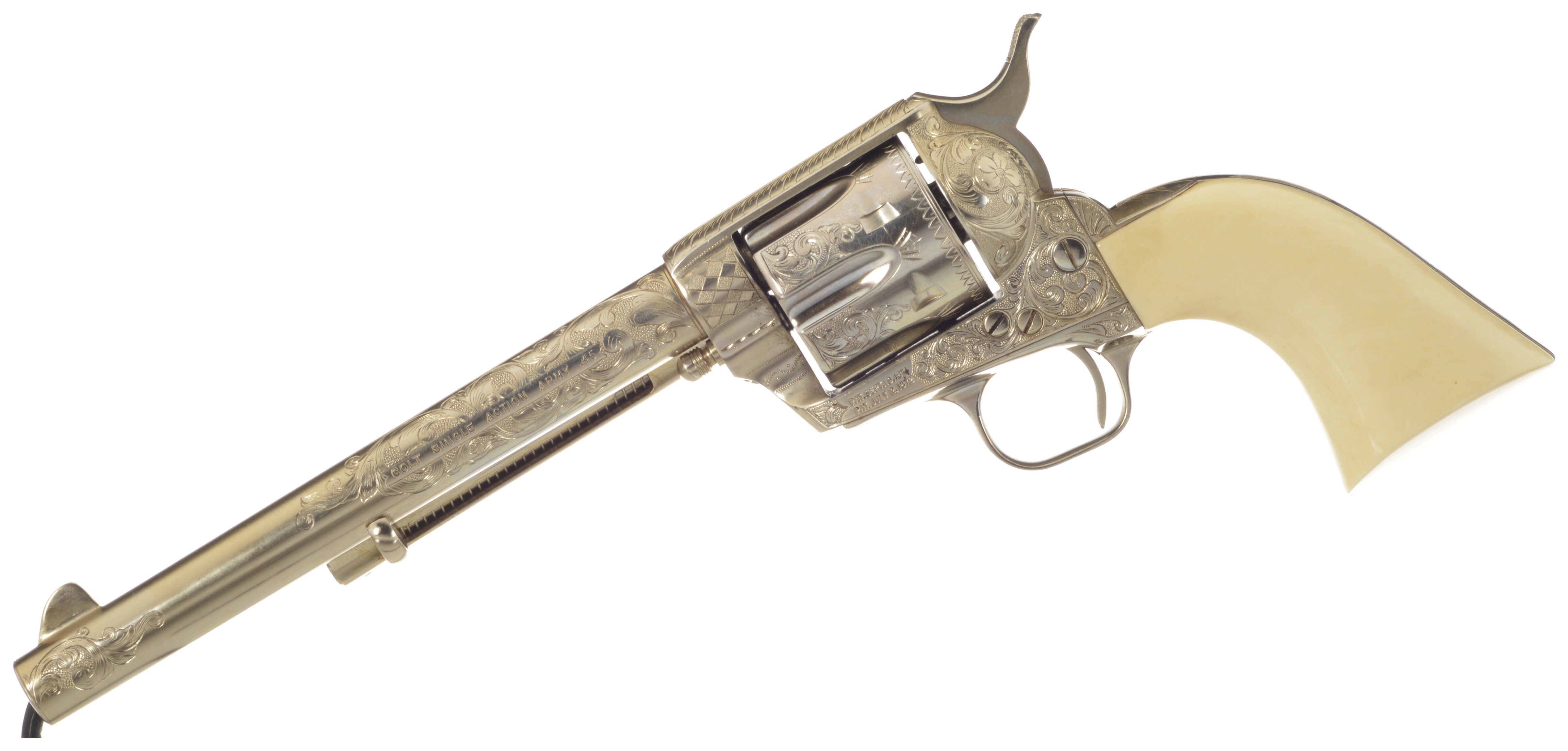 Engraved Colt Peacemaker Centennial Single Action Army Revolver | Rock ...