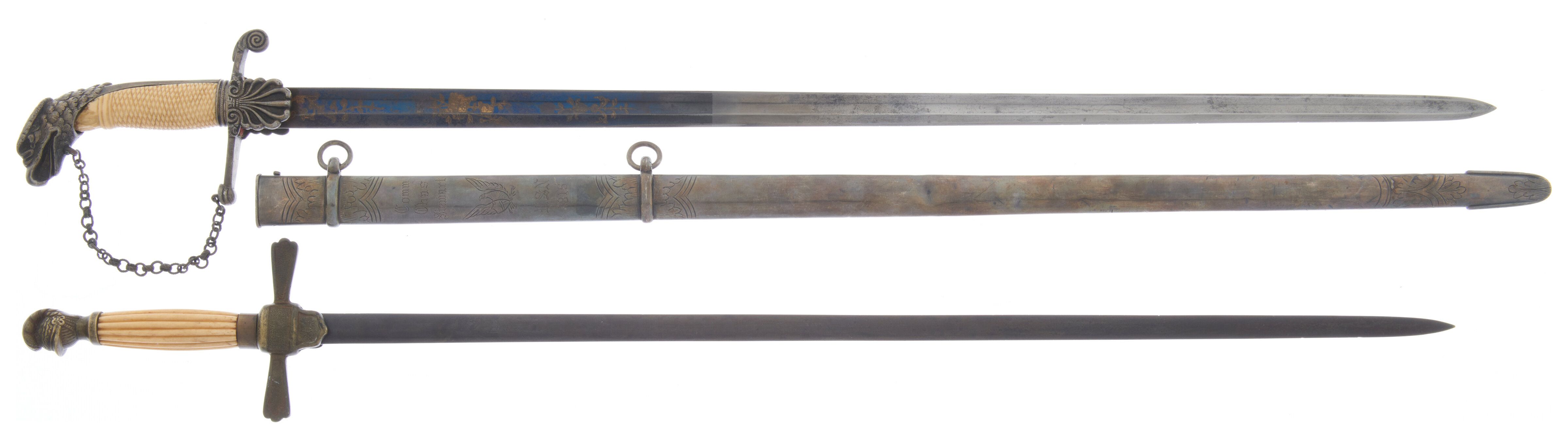 Two Inscribed Non-Regulation U.S. Military Pattern Swords | Rock Island ...