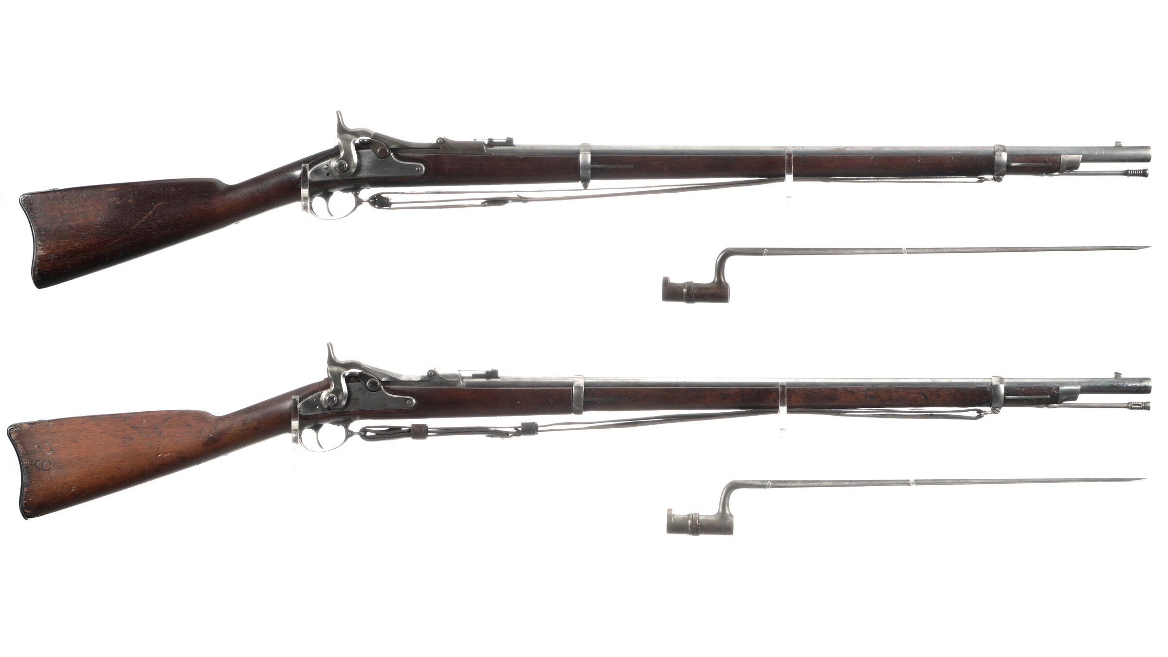 Two U.S. Springfield Trapdoor Rifles with Bayonets | Rock Island Auction