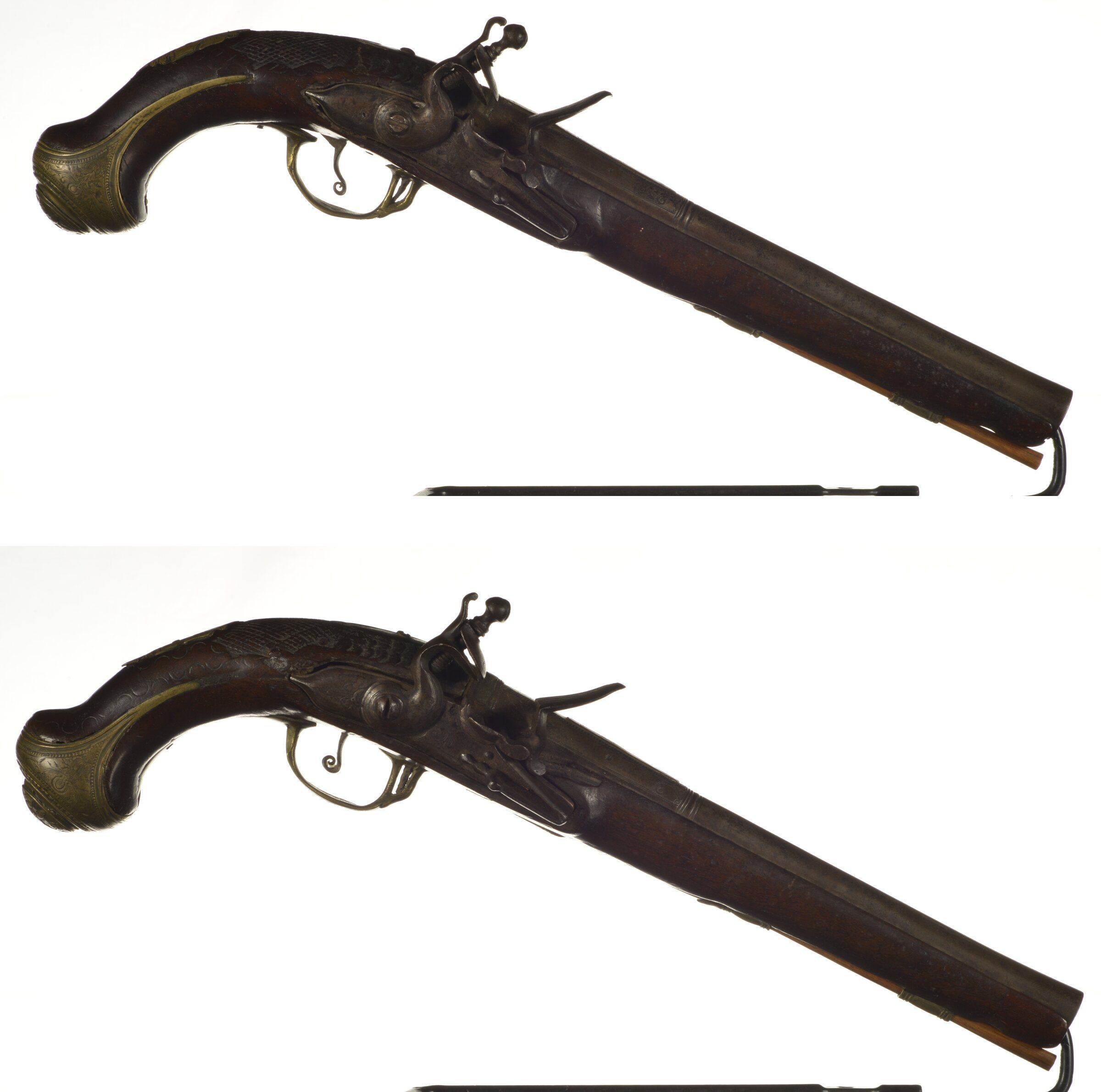 Pair of Ornate Engraved and Carved Flintlock Pistols | Rock Island Auction