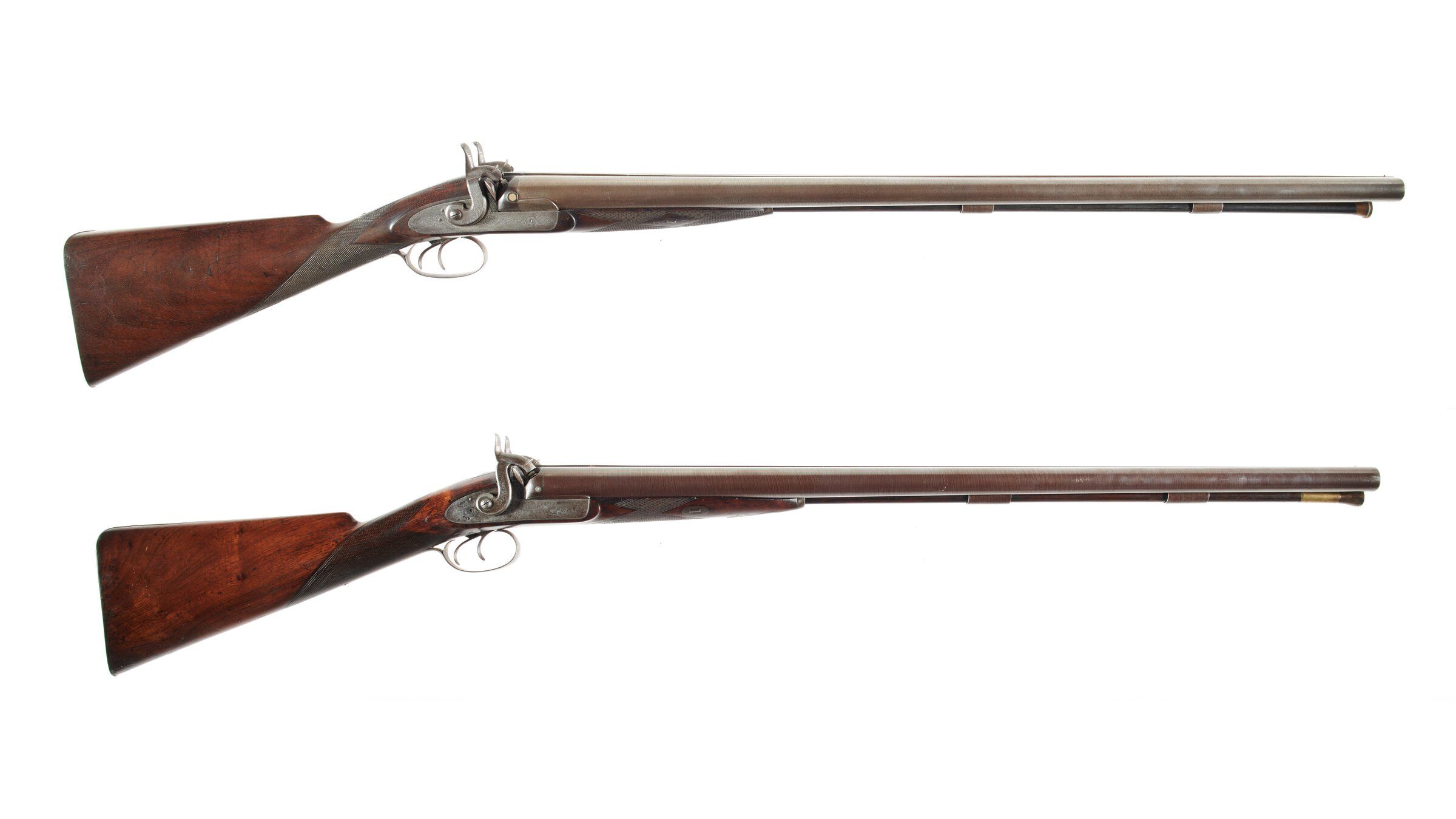 Two British Big Bore Double Barrel Percussion Shotguns | Rock Island ...