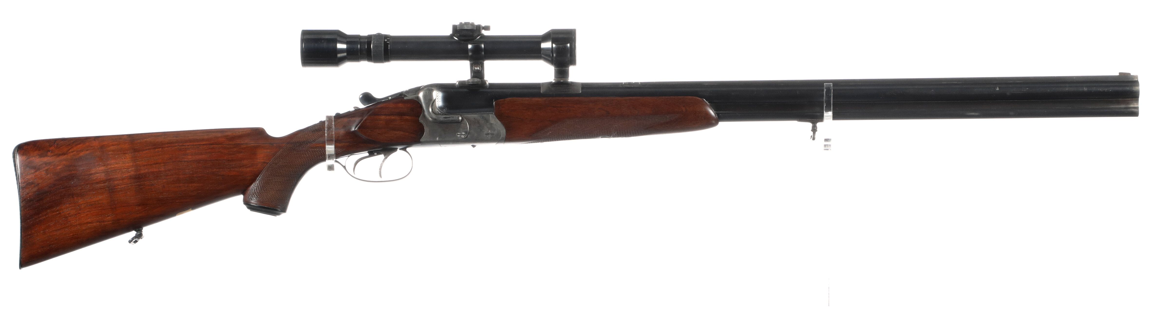 Engraved Greifelt & Co. Over/Under Combination Gun with Scope | Rock ...