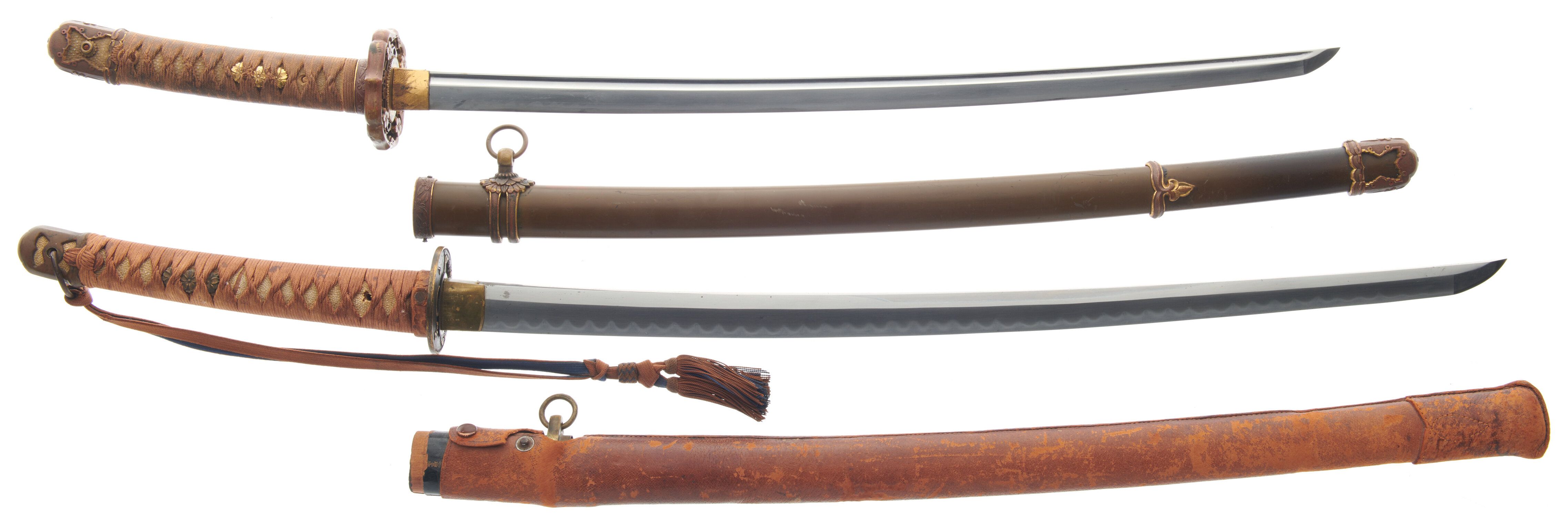 Two Japanese Swords in Shin Gunto Fittings, One Signed | Rock Island ...