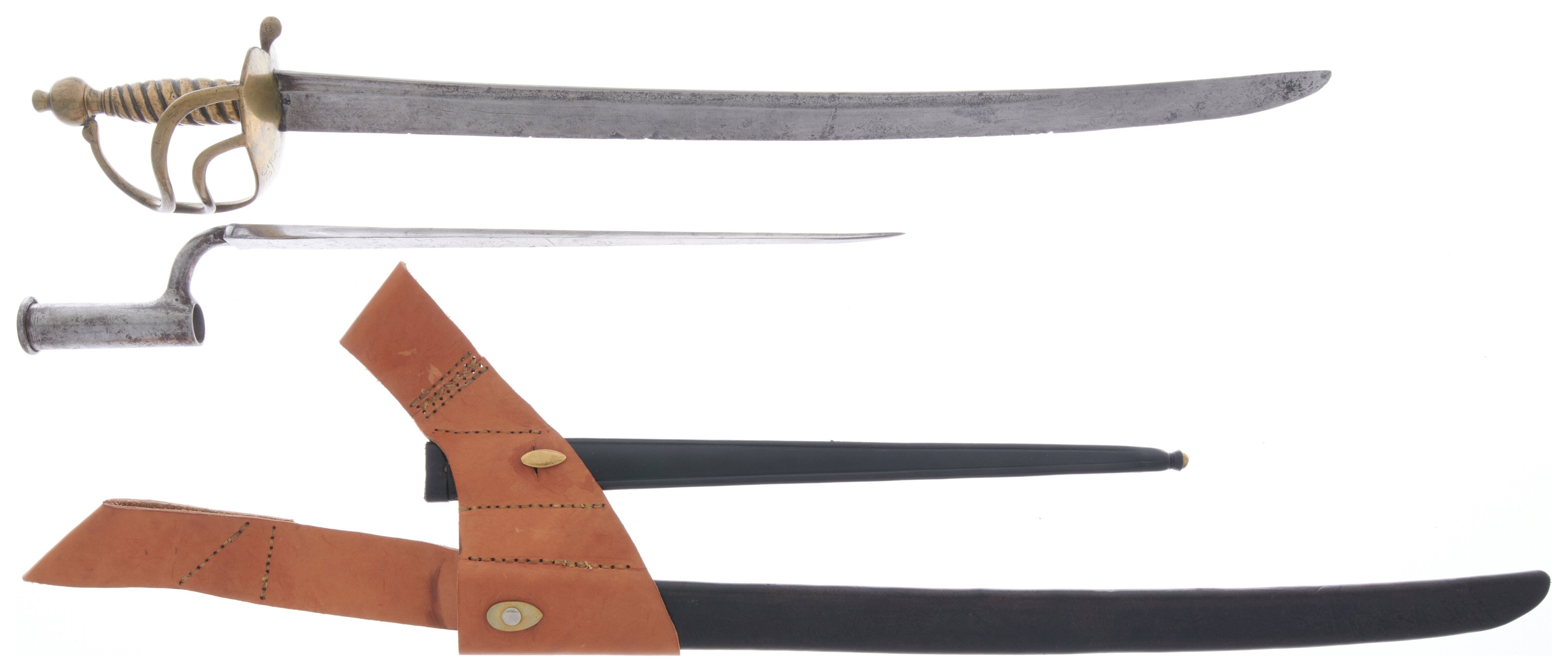 18th Century Pattern British Hanger Sword and Bayonet | Rock Island Auction