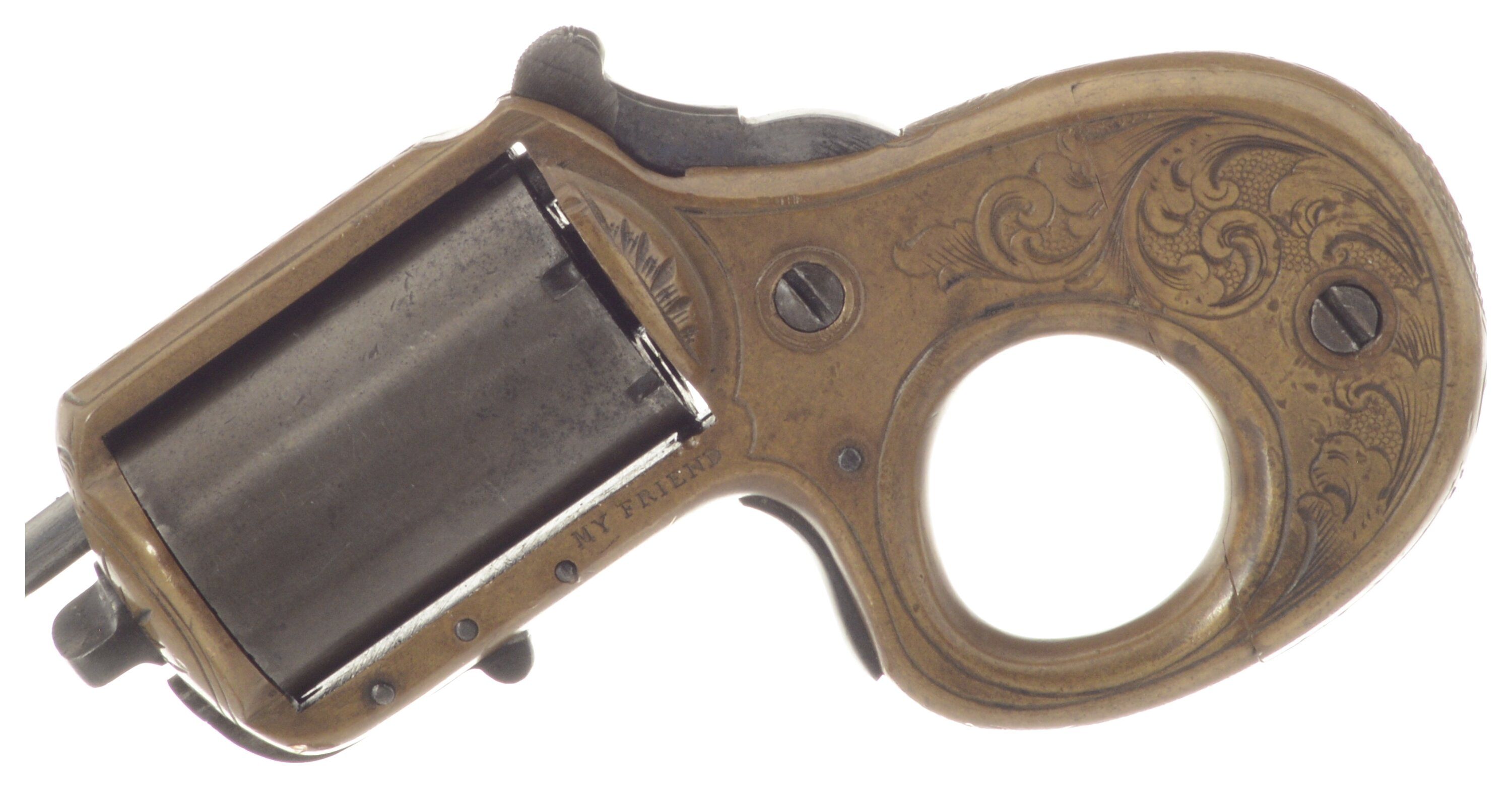 Engraved James Reid "My Friend" Knuckle Duster Revolver | Rock Island ...