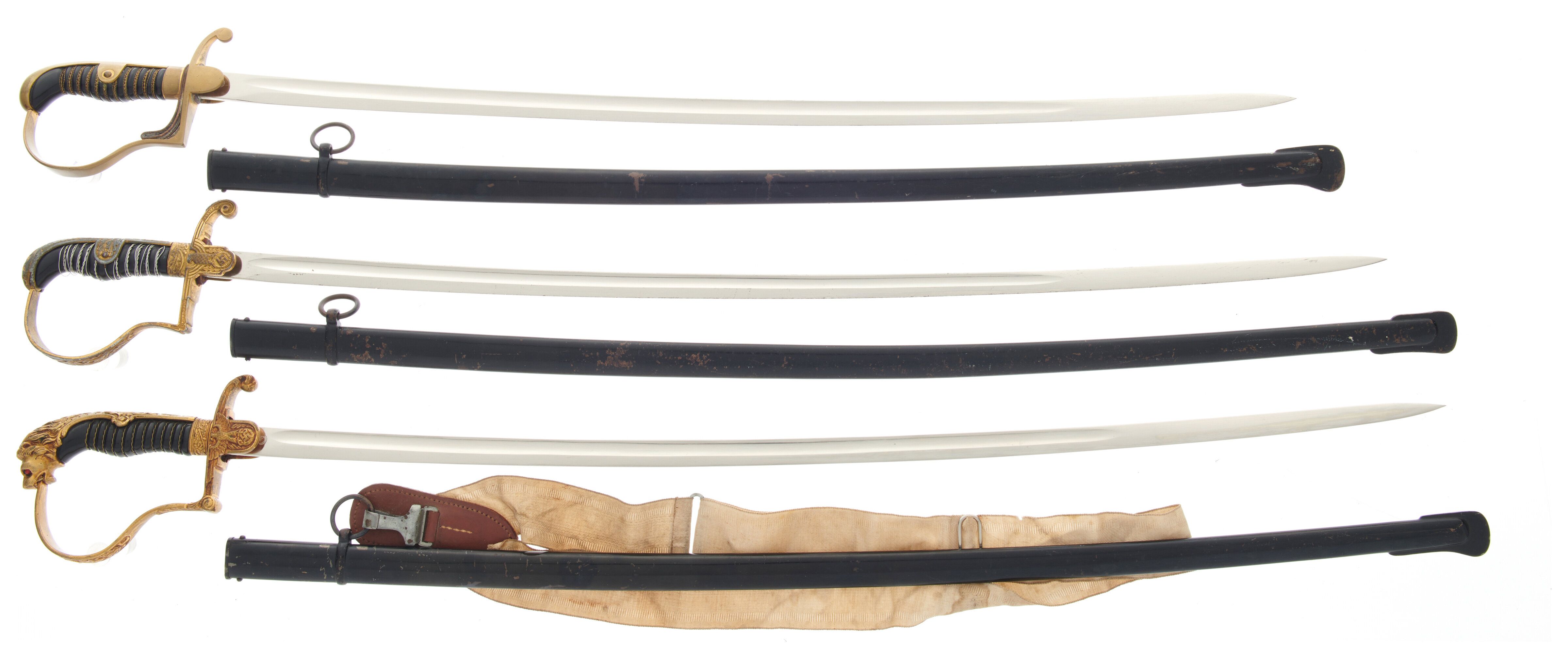 Three German Military Swords with Scabbards | Rock Island Auction
