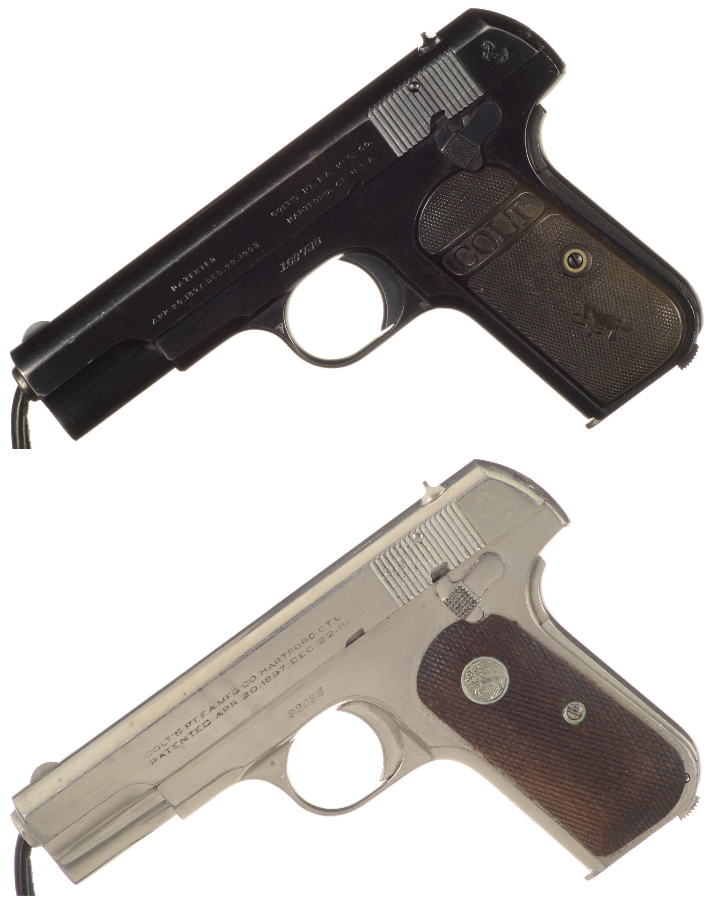 Two Colt Pocket Hammerless Pistols | Rock Island Auction
