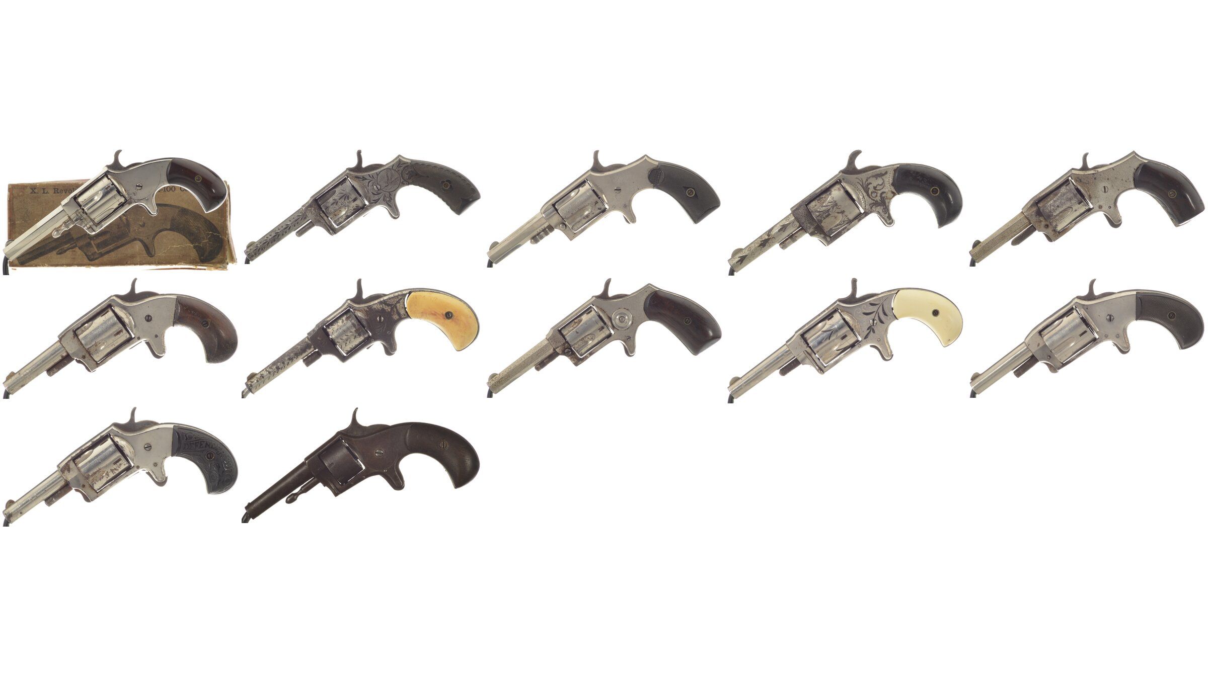 Twelve Antique Spur Trigger Revolvers | Rock Island Auction