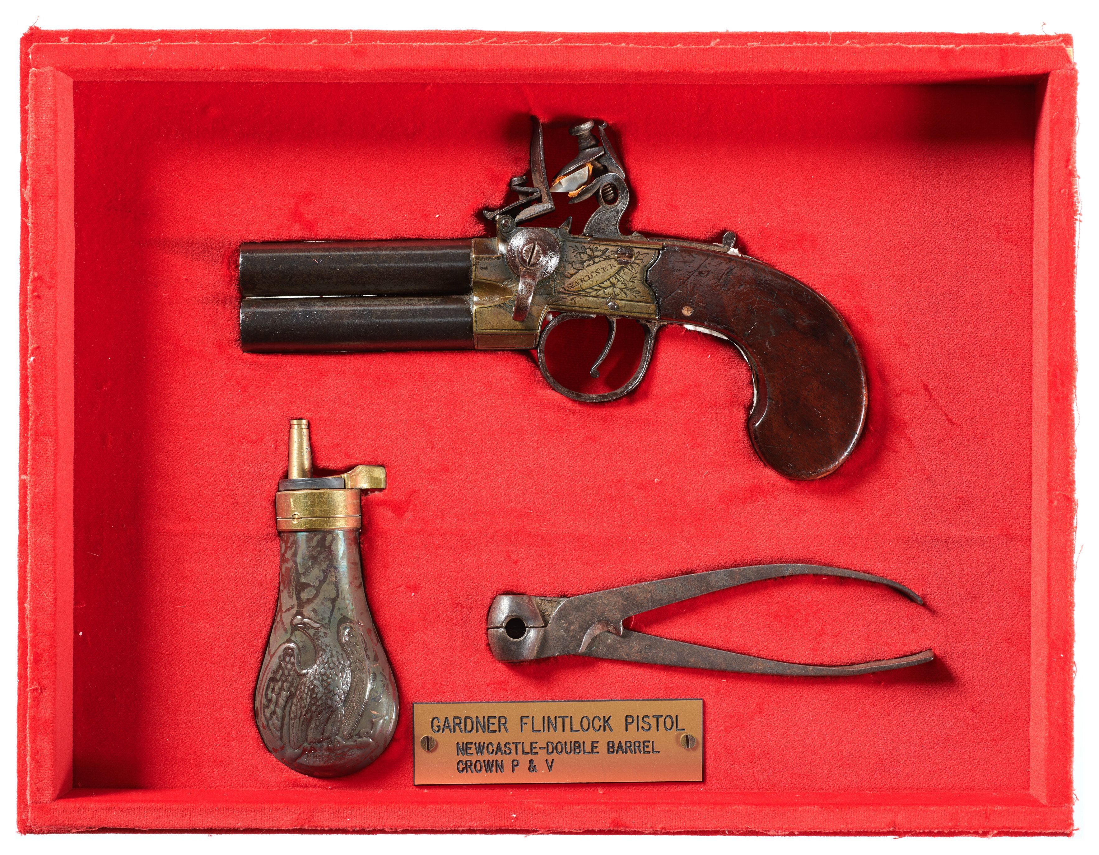 British Gardner Double Barrel Flintlock Pistol | Rock Island Auction