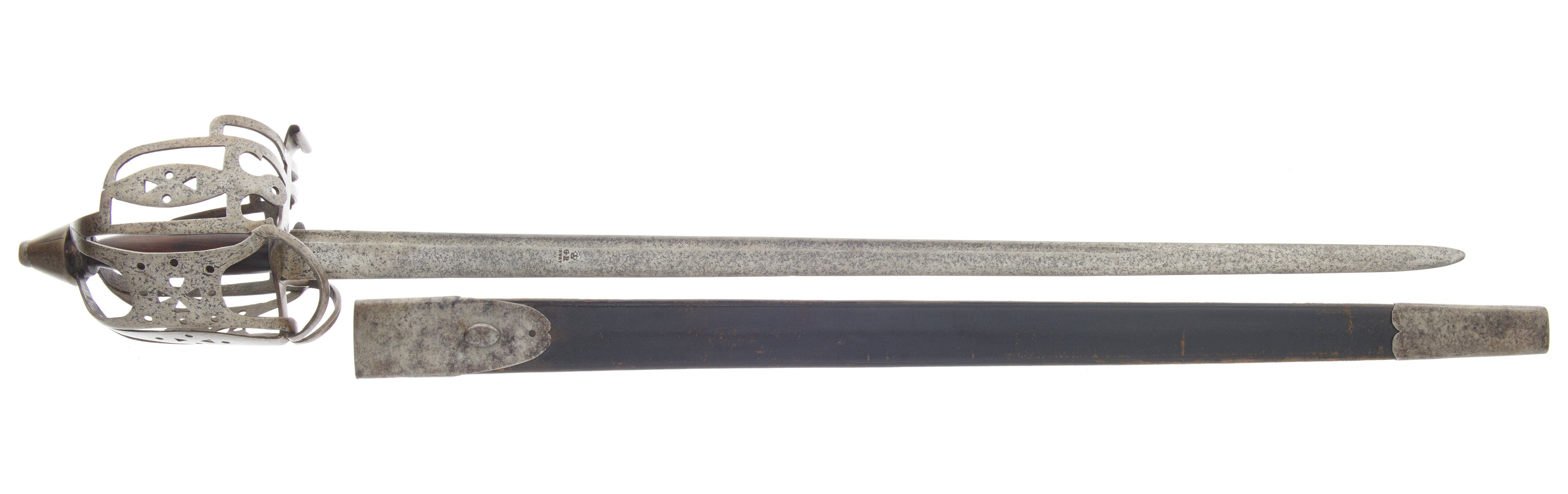 Scottish Infantry Basket Hilt Backsword with Scabbard | Rock Island Auction