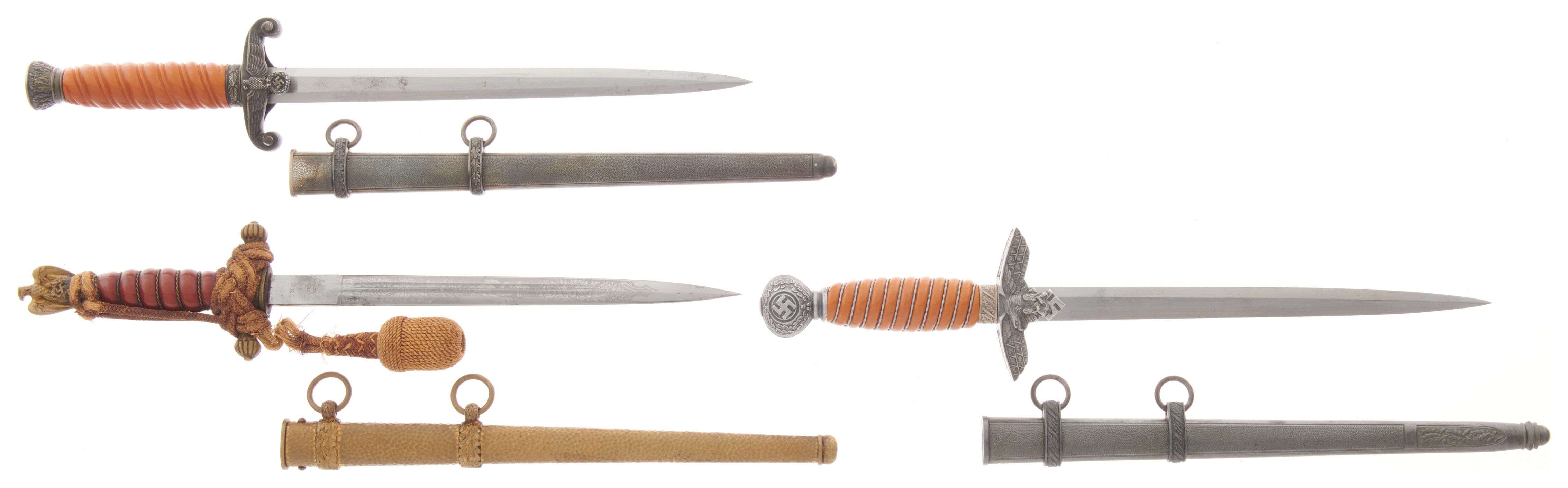 Three German Uniform Daggers with Scabbards | Rock Island Auction