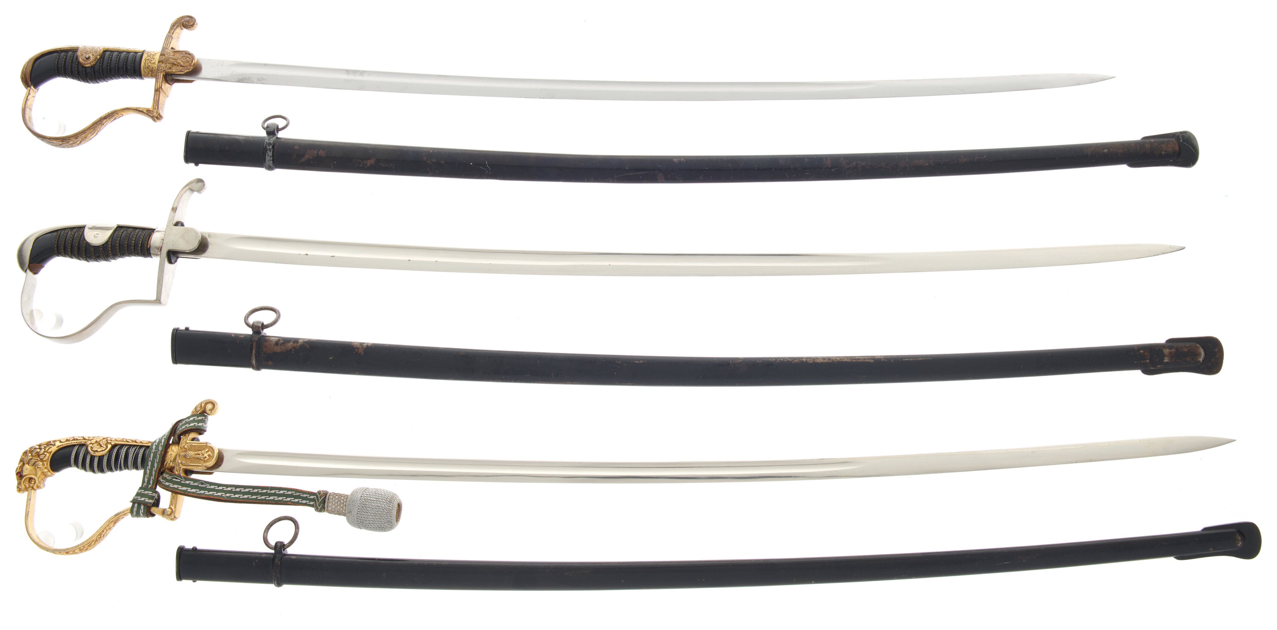 Three German Military Swords with Scabbards | Rock Island Auction