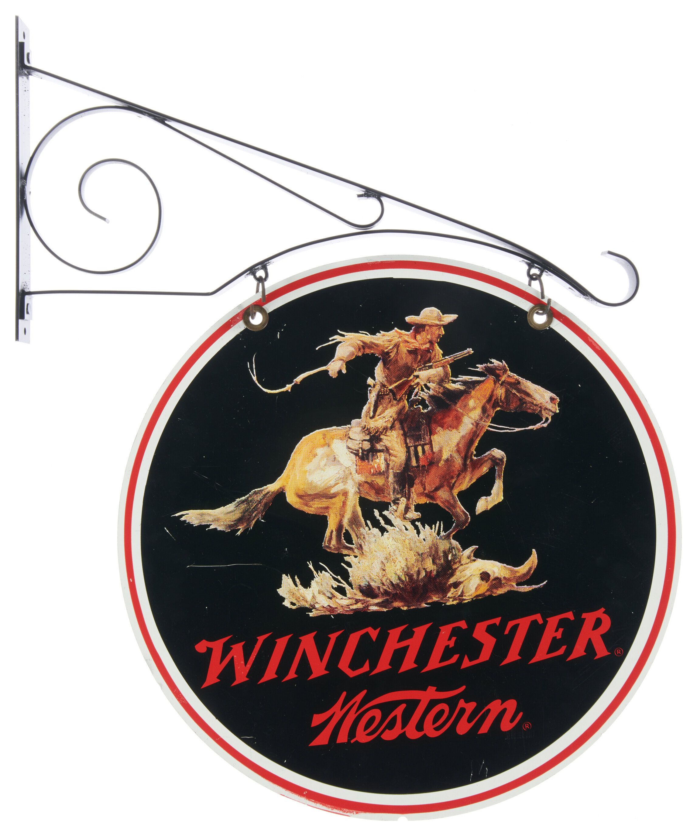 Desirable Double Sided Winchester-Western Metal Sign | Rock Island Auction