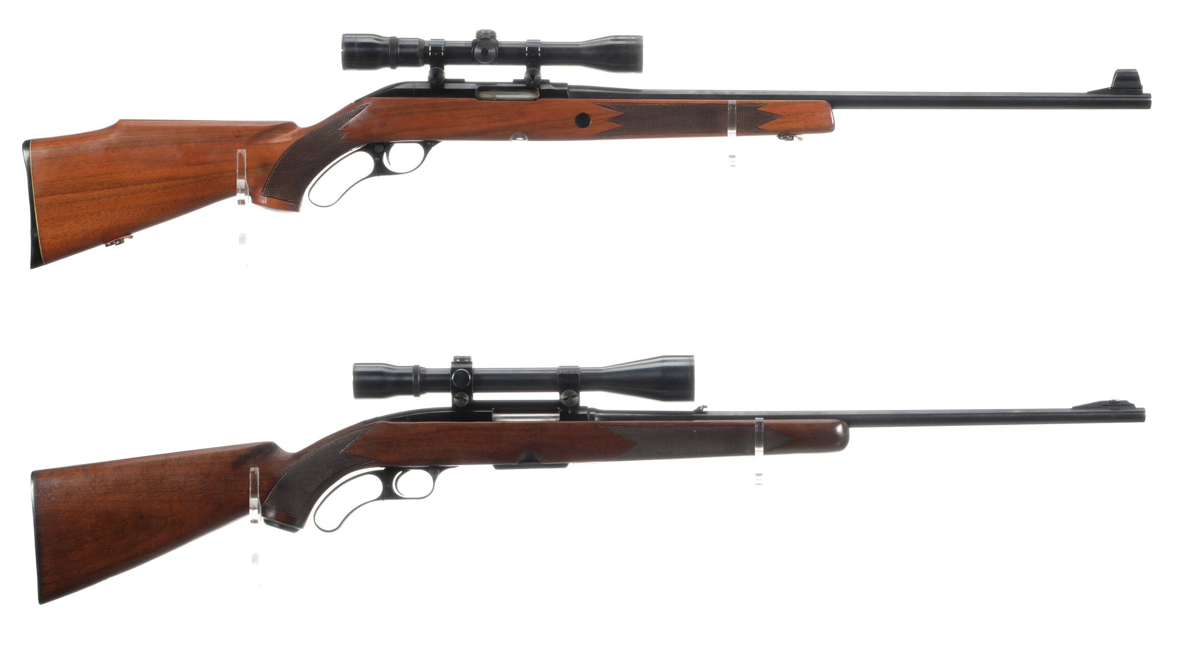 Two Lever Action Rifles with Scopes | Rock Island Auction