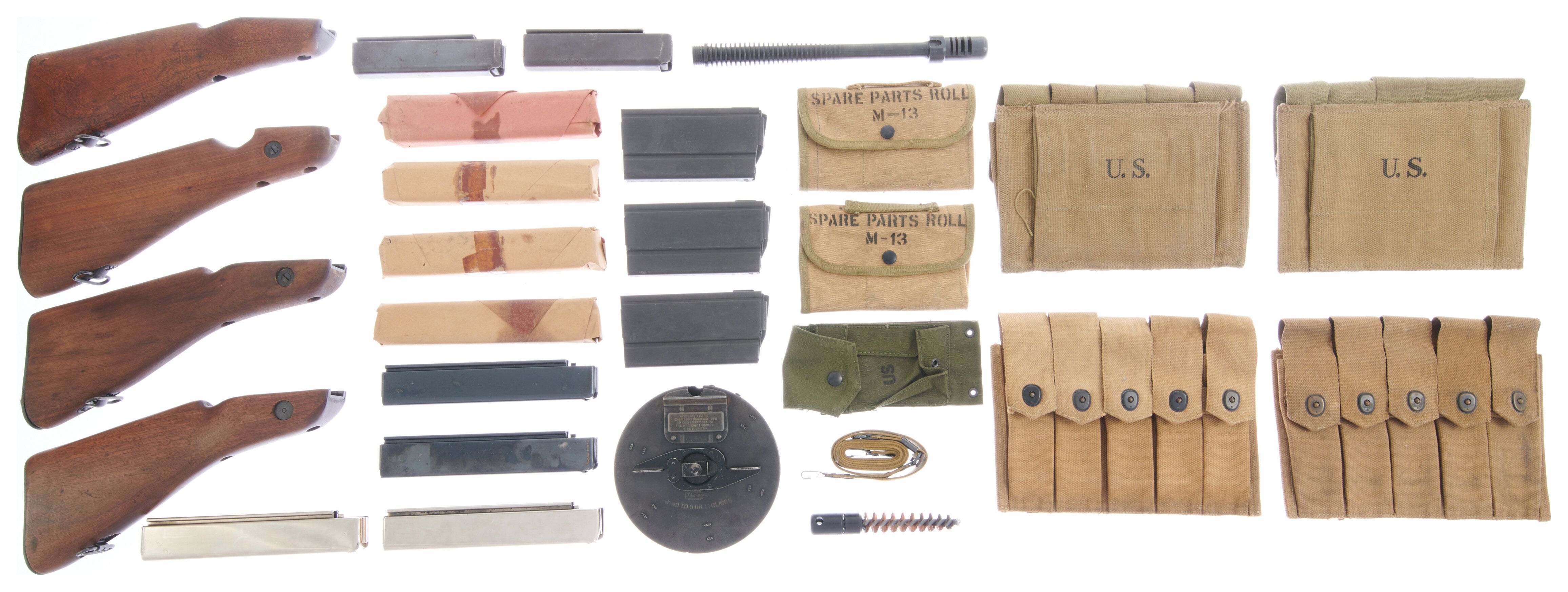 Large Grouping of Thompson Submachine Gun Parts and Accessories | Rock ...